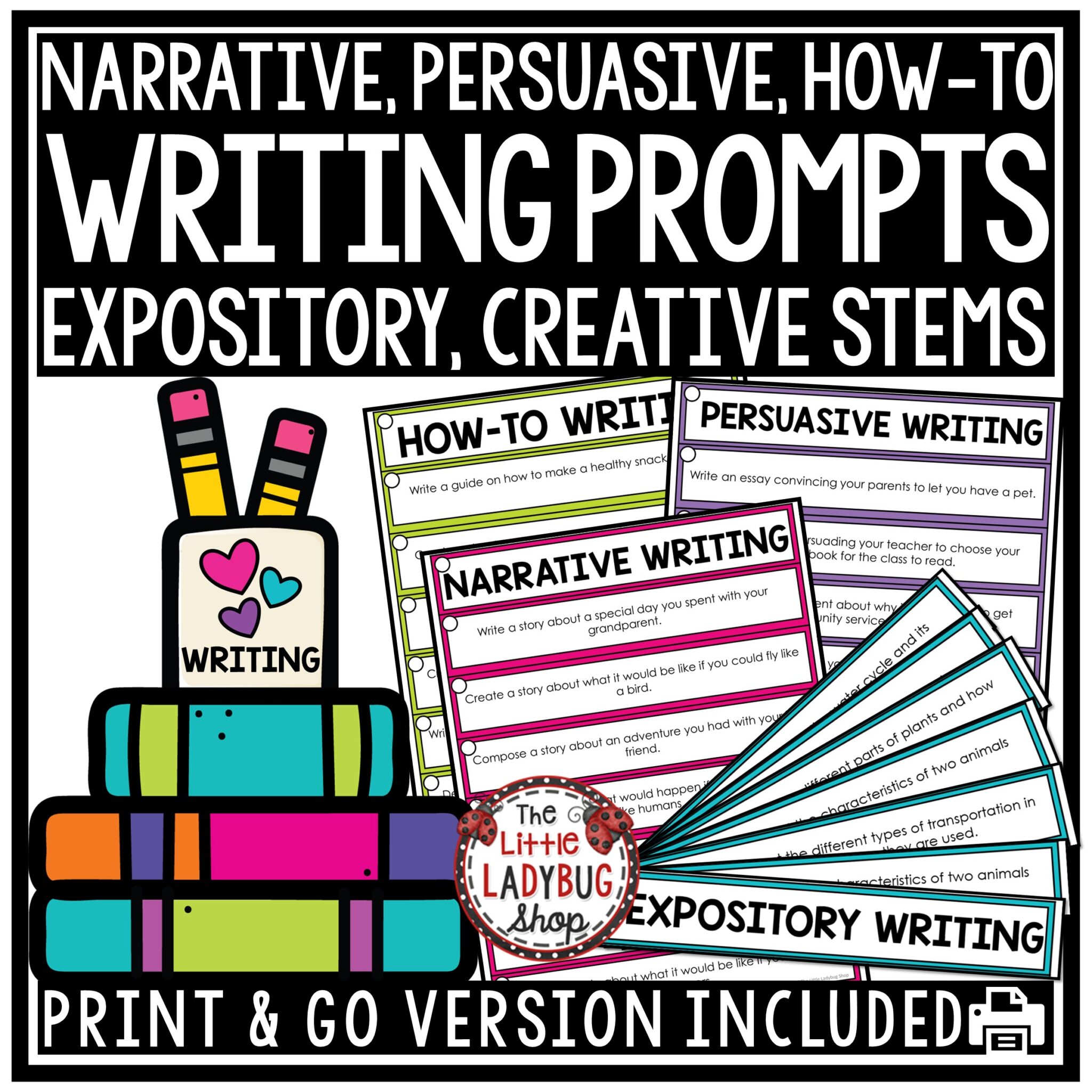 Opinion Narrative Writing Prompts Stems - The Little Ladybug Shop
