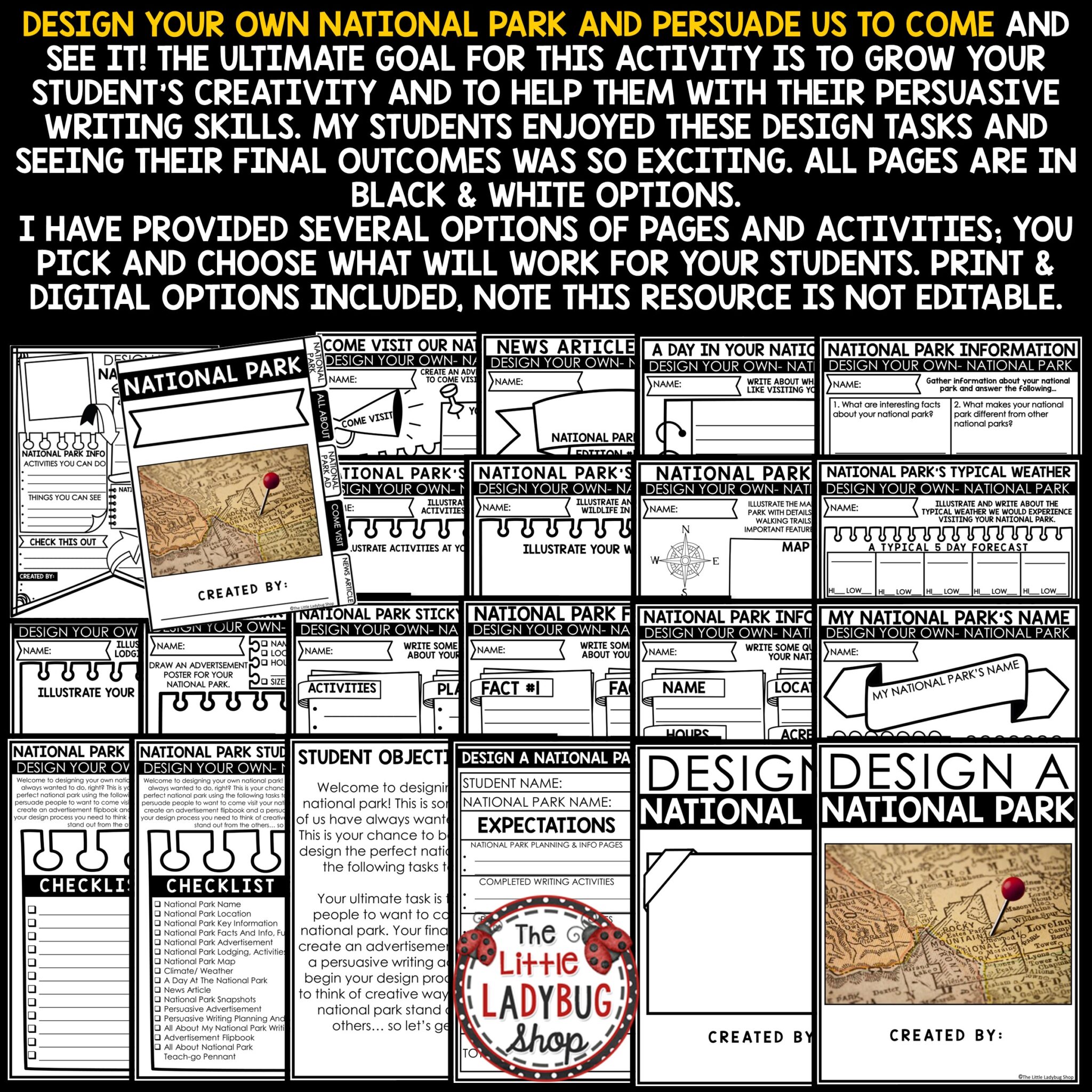 Design a National Park Project Based Learning PBL 3rd 4th Grade - The ...