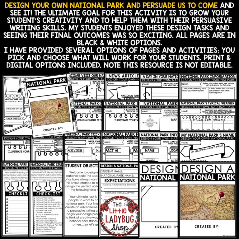 Design a National Park Project Based Learning PBL 3rd 4th Grade - The ...