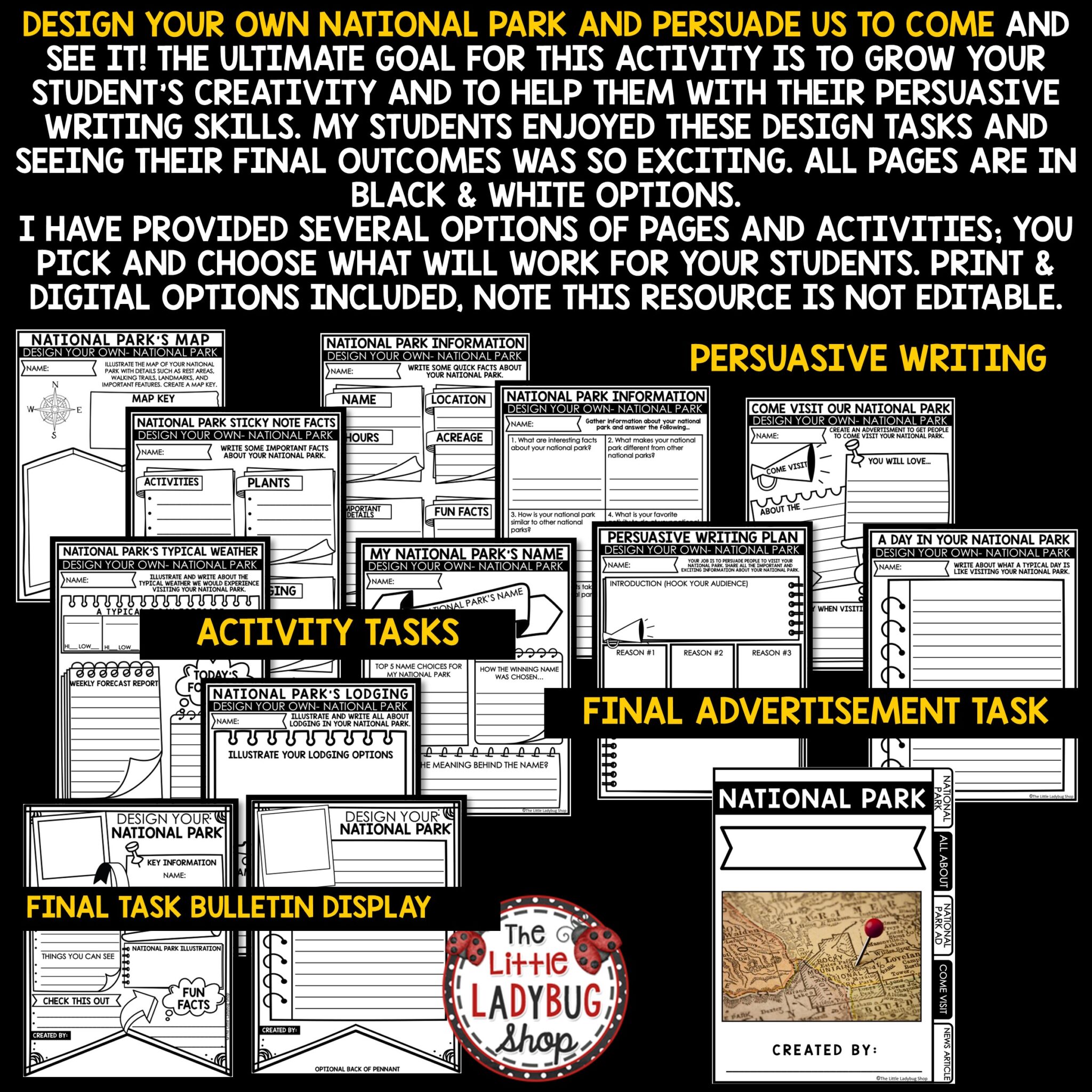 Design a National Park Project Based Learning PBL 3rd 4th Grade - The ...