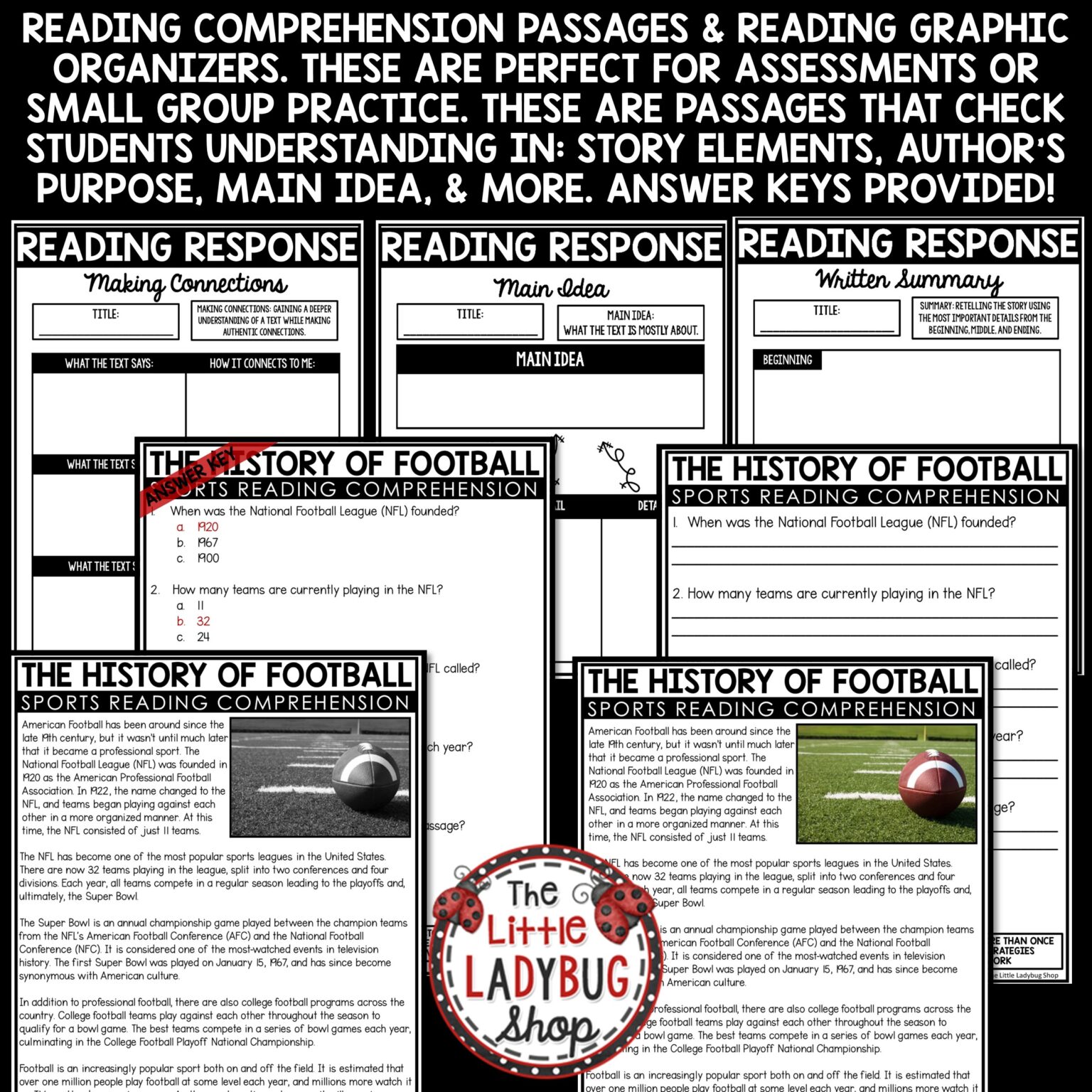 Baseball Basketball Sports Reading Comprehension Passages - The Little ...