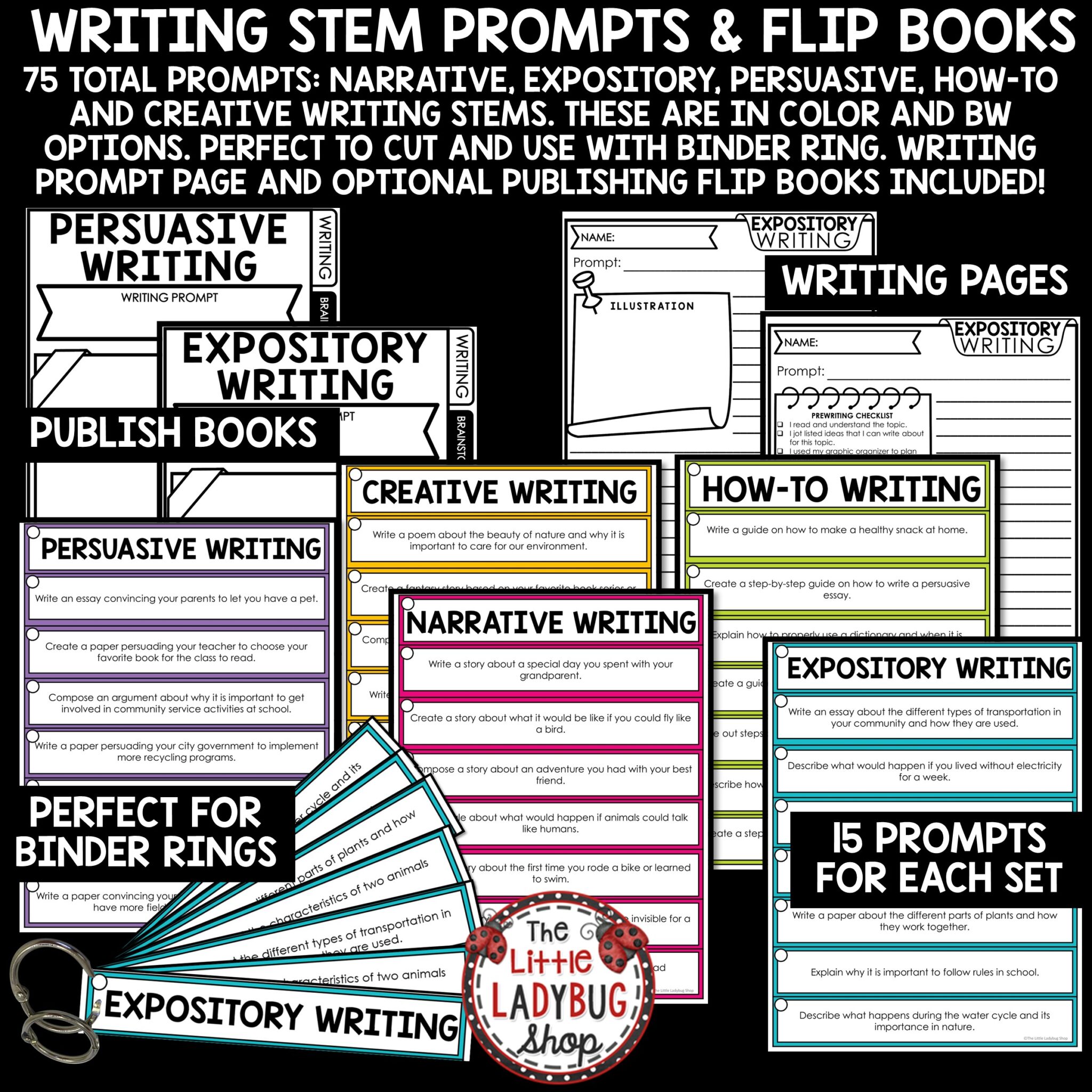 Opinion Narrative Writing Prompts Stems - The Little Ladybug Shop