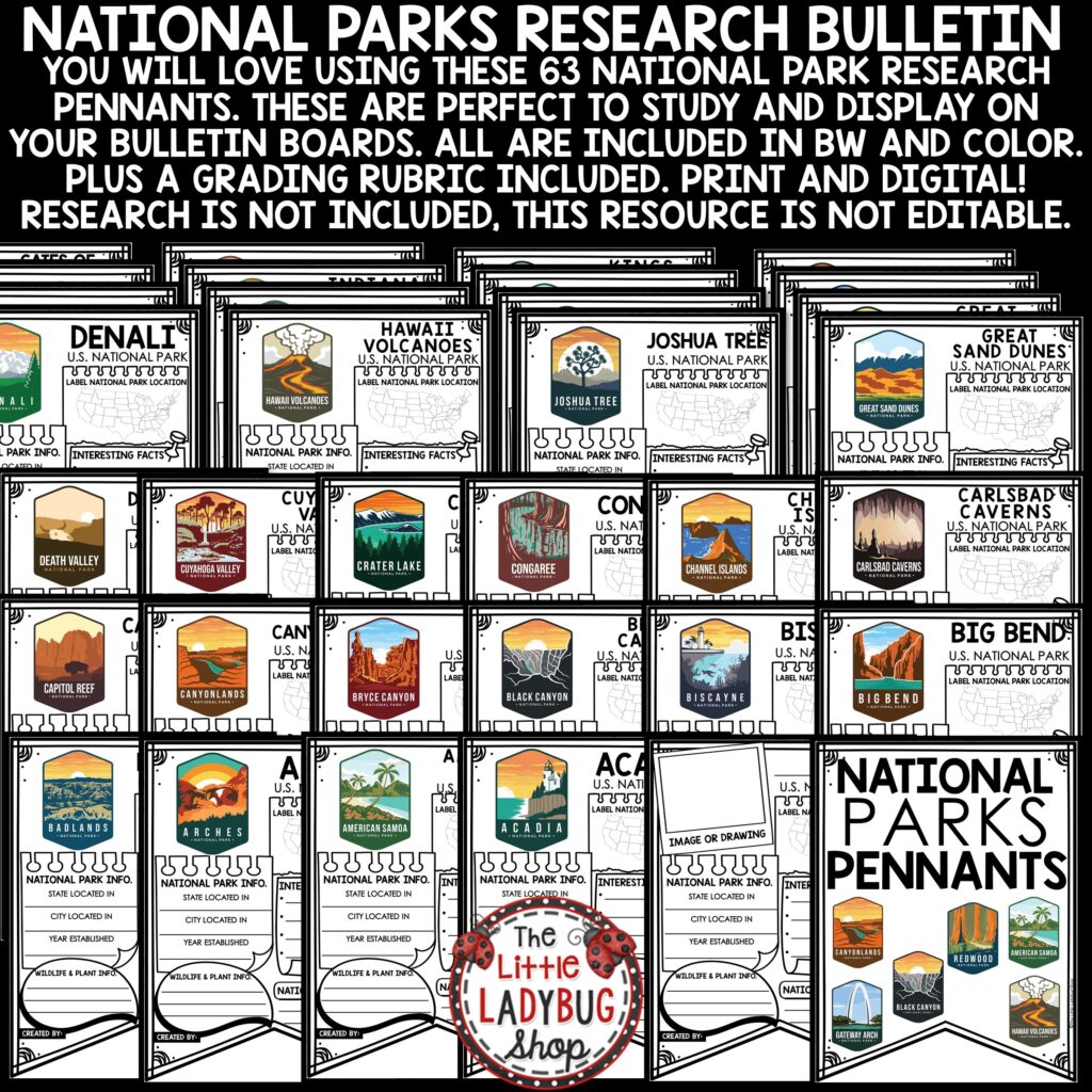 National Park Research Project Activities 3rd 4th 5th Grade - The ...