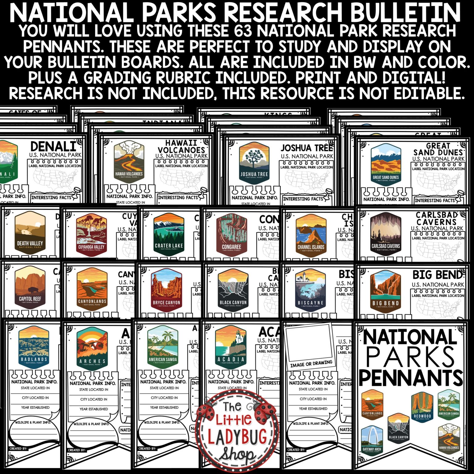 National Park Research Project Activities 3rd 4th 5th Grade - The ...