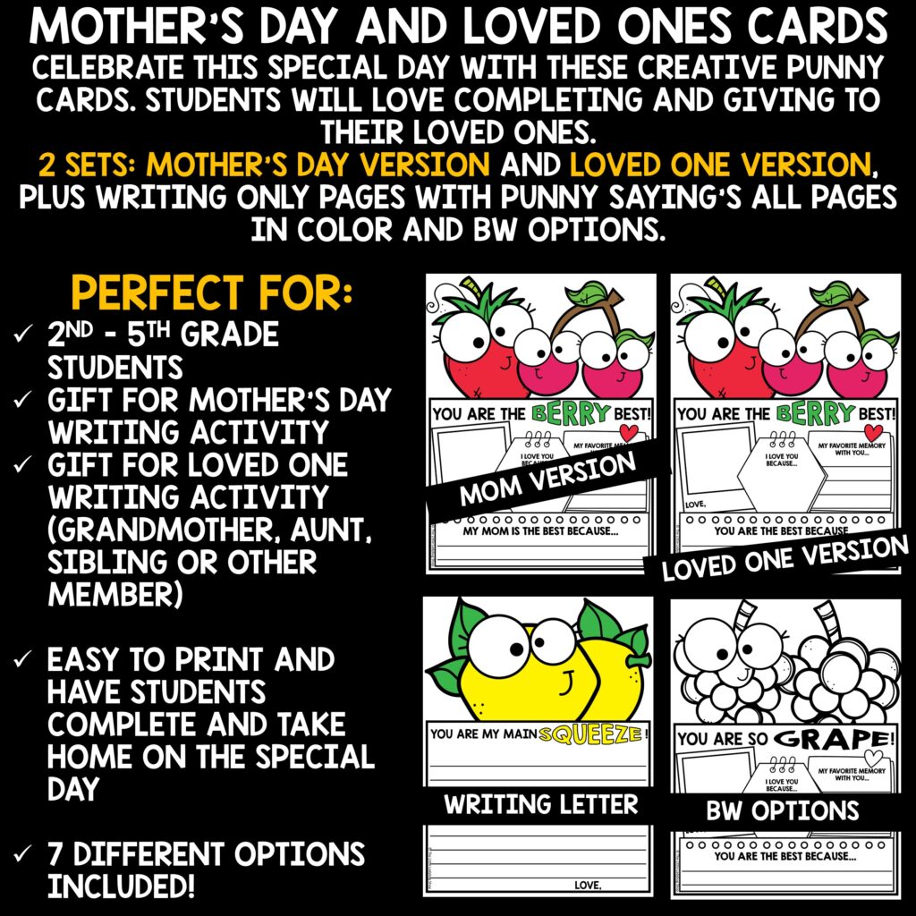 Mother's Day Writing Craft Bulletin Board - The Little Ladybug Shop