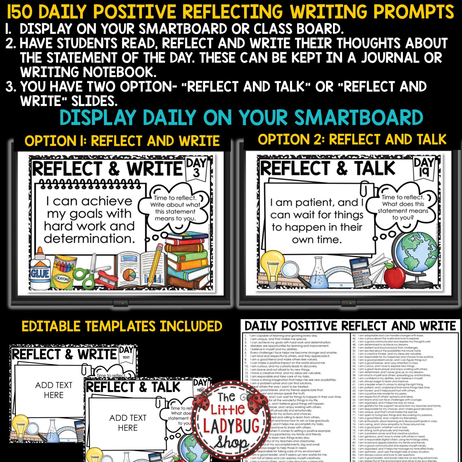 Daily Positive Affirmations Morning Meetings Slideshow - The Little ...