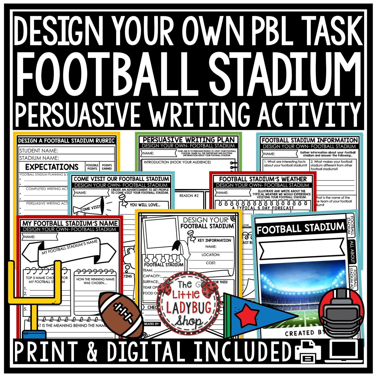 Design Your Own Football Stadium Project Based Learning - The Little ...