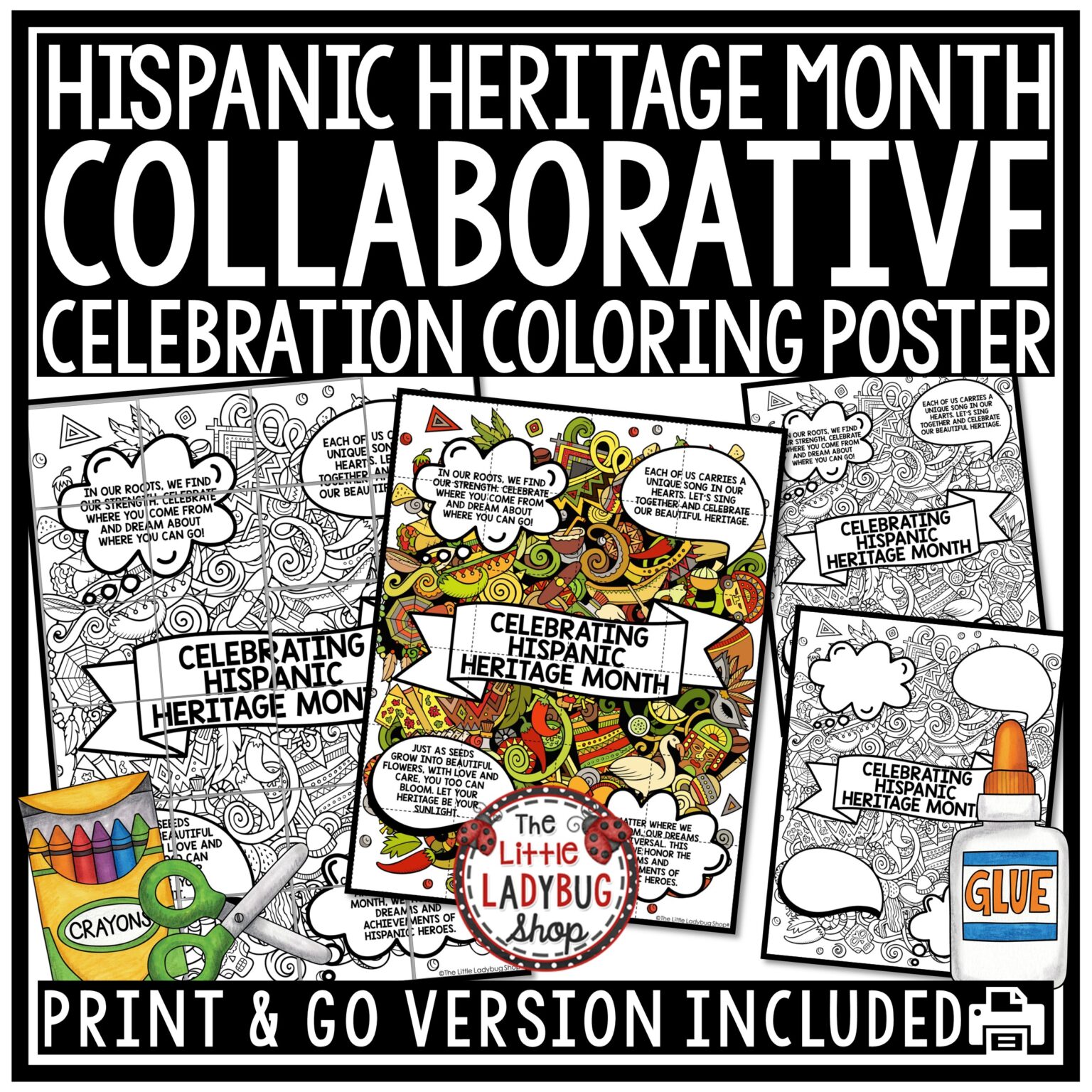 Hispanic Heritage Month Collaborative Poster - The Little Ladybug Shop