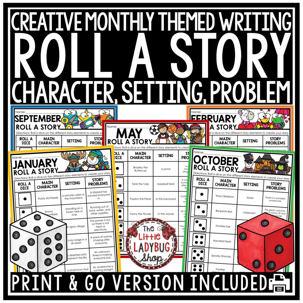 Dice Roll a Creative Story Writing Prompts - The Little Ladybug Shop