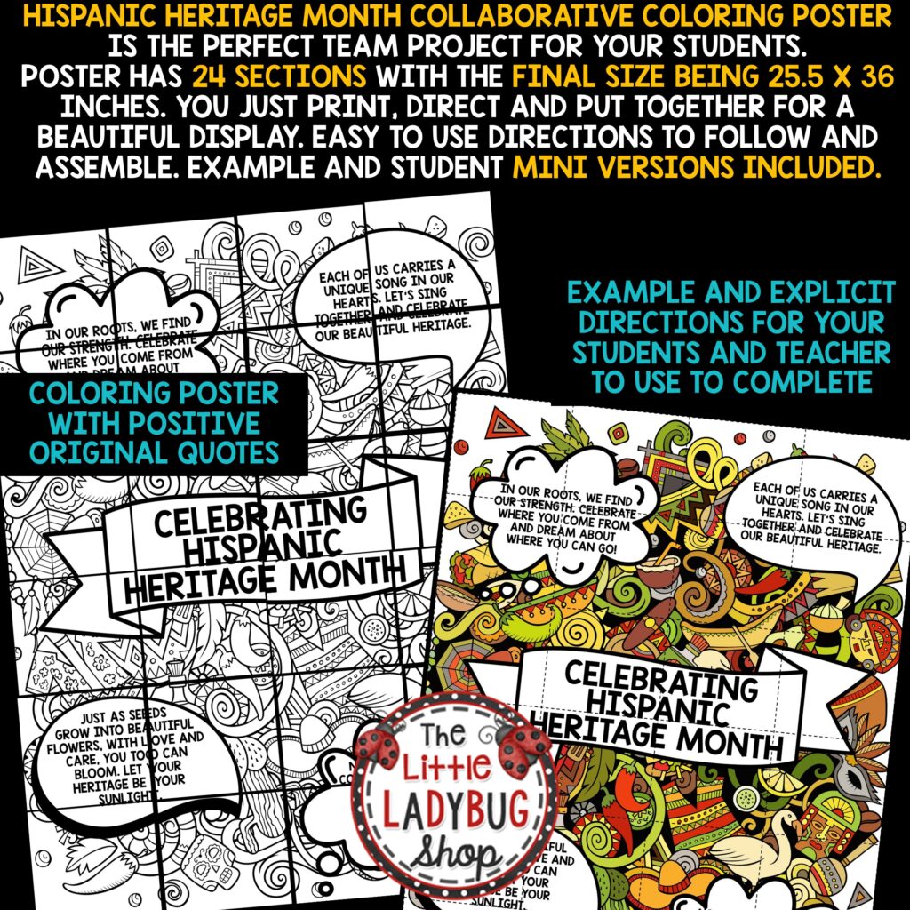 Hispanic Heritage Month Collaborative Poster - The Little Ladybug Shop