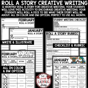 Dice Roll a Creative Story Writing Prompts - The Little Ladybug Shop