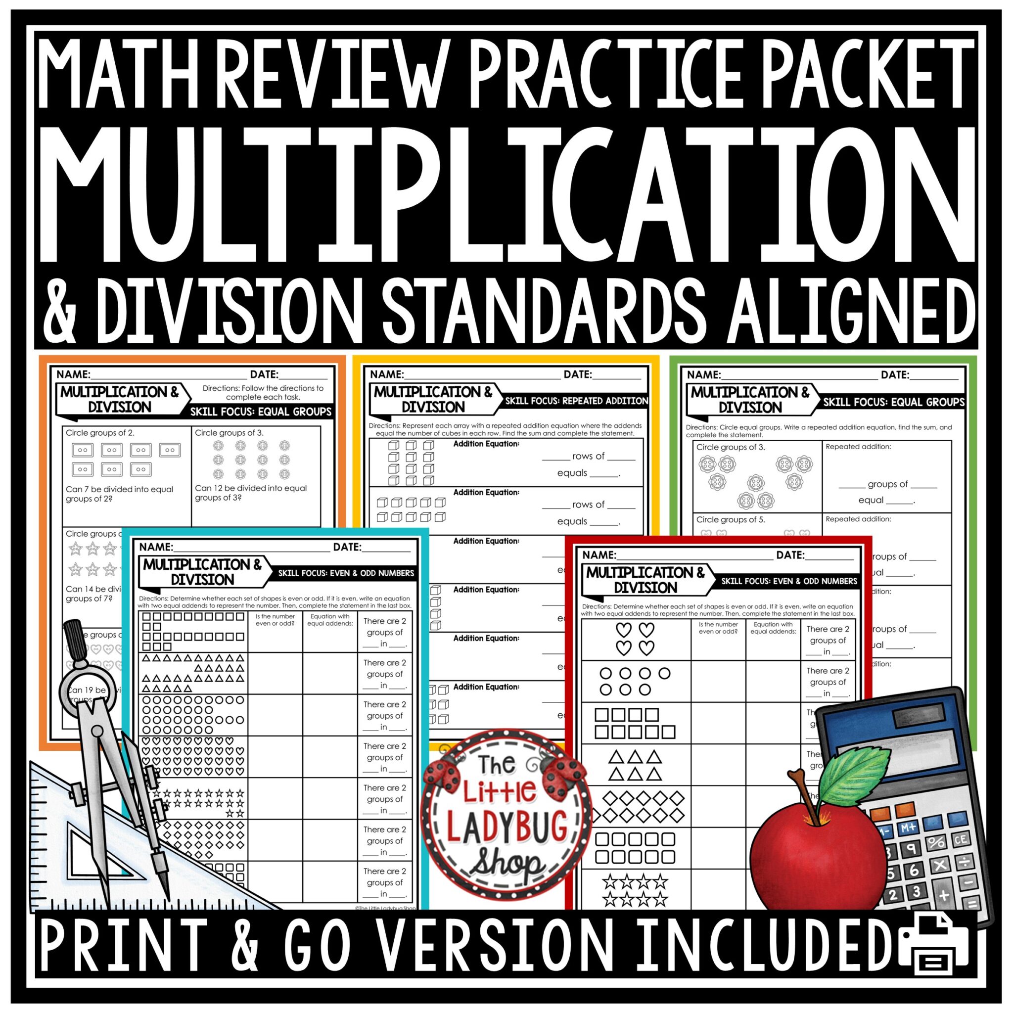 3rd Grade Multiplication Division Review - The Little Ladybug Shop