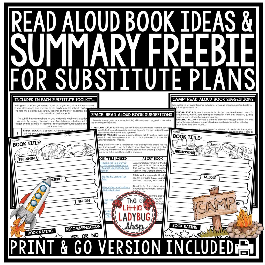 Sub Plans Freebie - The Little Ladybug Shop