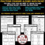 3rd Grade Fractions Review Practice Worksheets - The Little Ladybug Shop