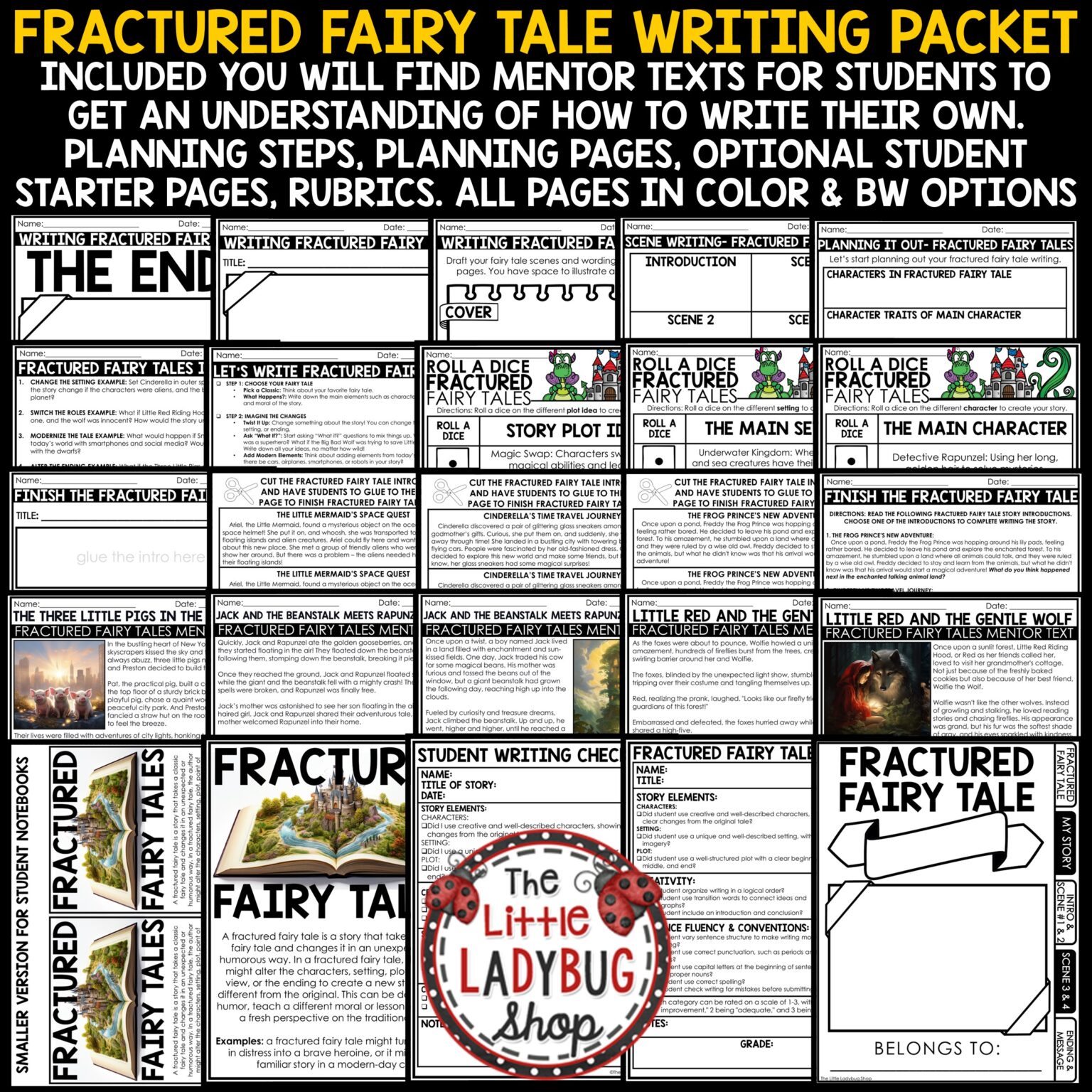 Writing Fractured Fairy Tales Mentor Texts - The Little Ladybug Shop