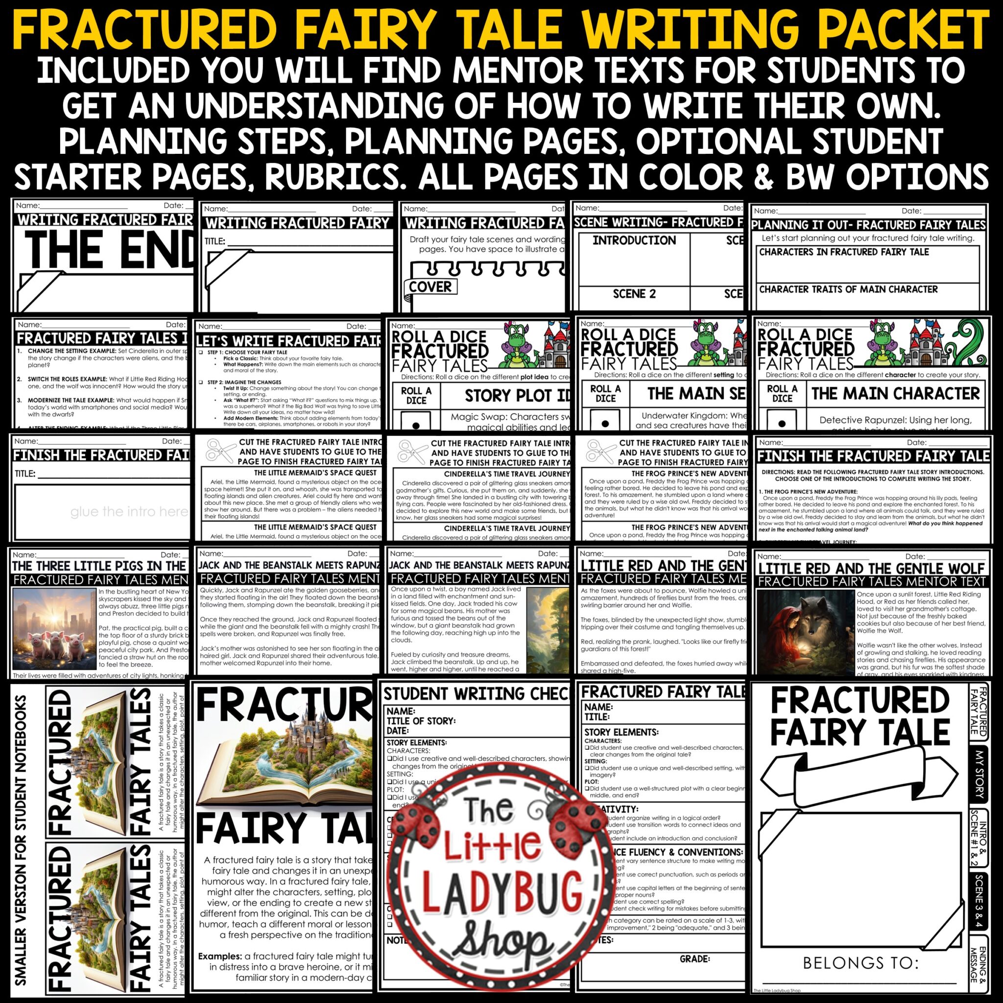 Writing Fractured Fairy Tales Mentor Texts - The Little Ladybug Shop