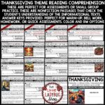 Thanksgiving November Reading Passages - The Little Ladybug Shop