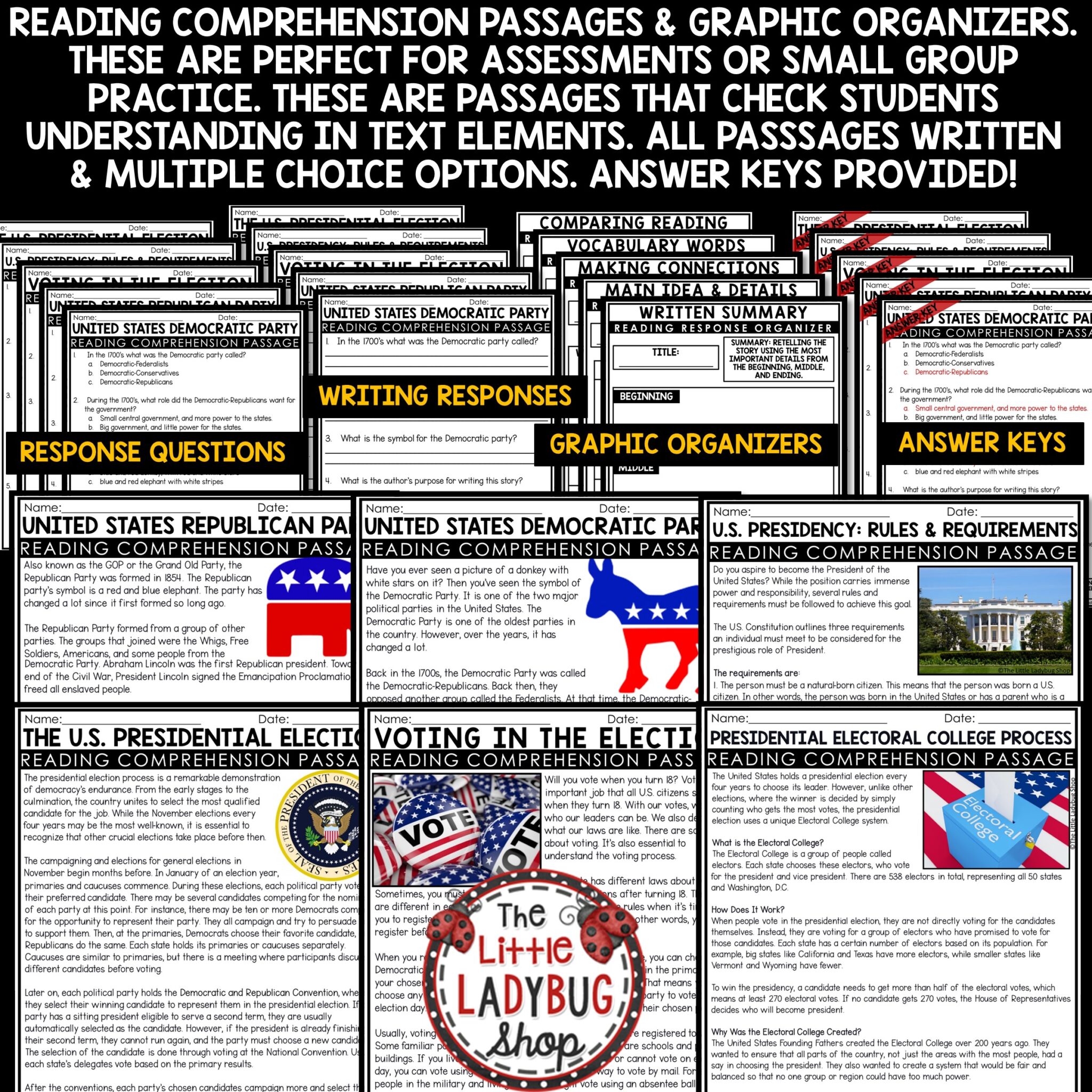 2024 Presidential Election Day Voting Reading Passages - The Little ...