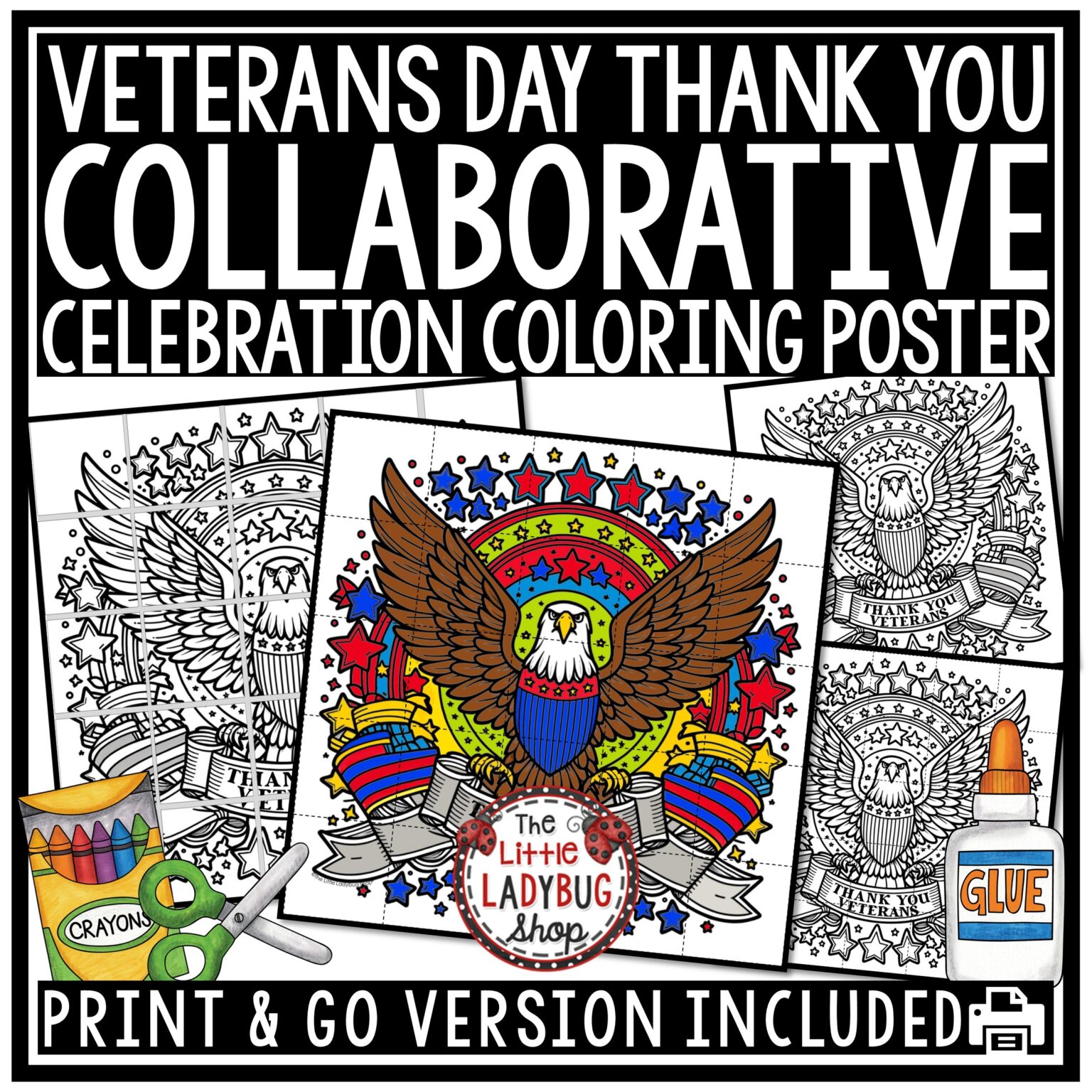 Veterans Day Collaborative Poster Bulletin - The Little Ladybug Shop