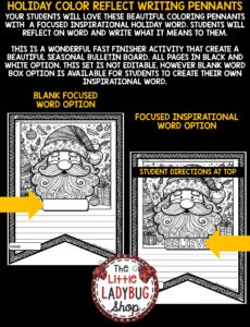 Christmas Holiday Coloring Pages Bulletin Board - The Little Ladybug Shop