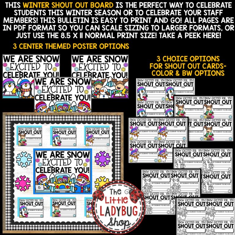 Student Shout Out Winter Bulletin Board - The Little Ladybug Shop