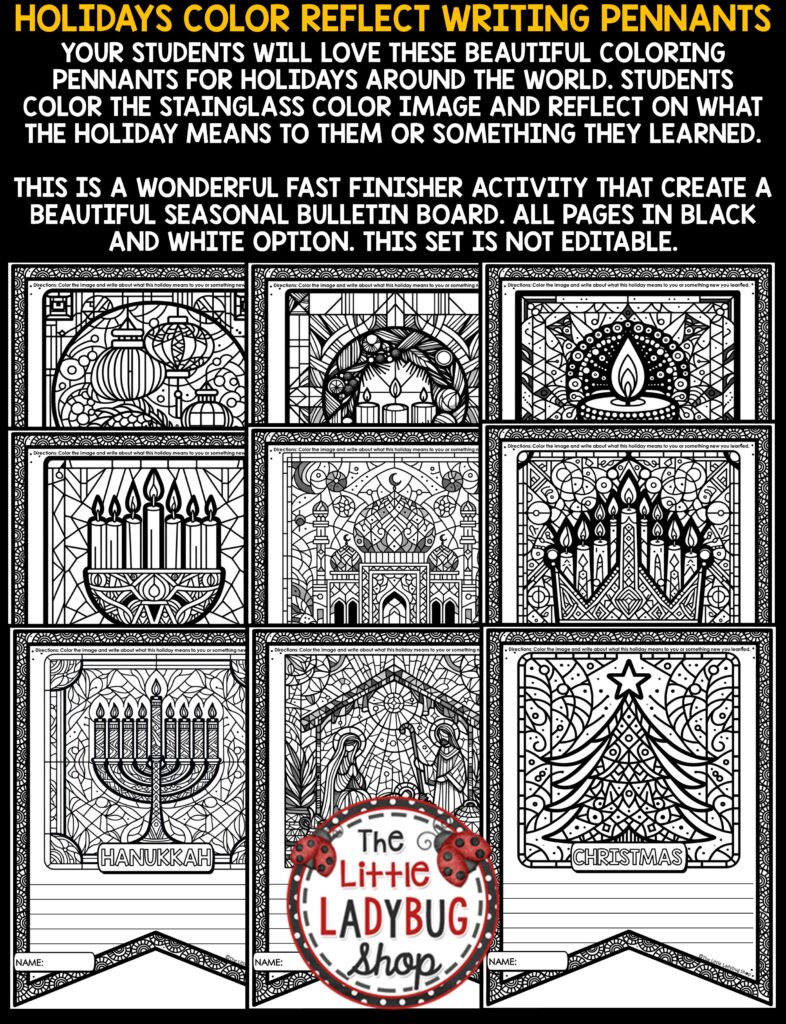 Holidays Around the World Coloring Pages - The Little Ladybug Shop