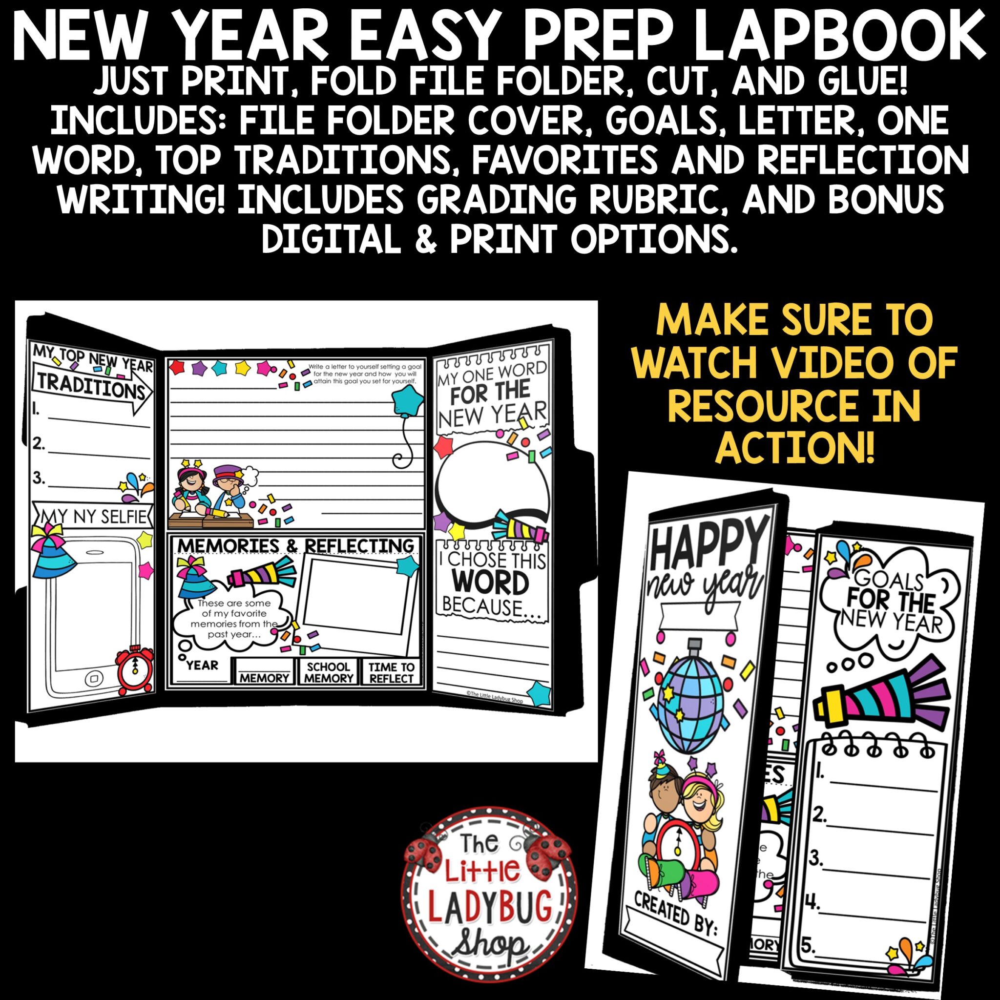 New Year Activities Resolutions Goal Setting - The Little Ladybug Shop