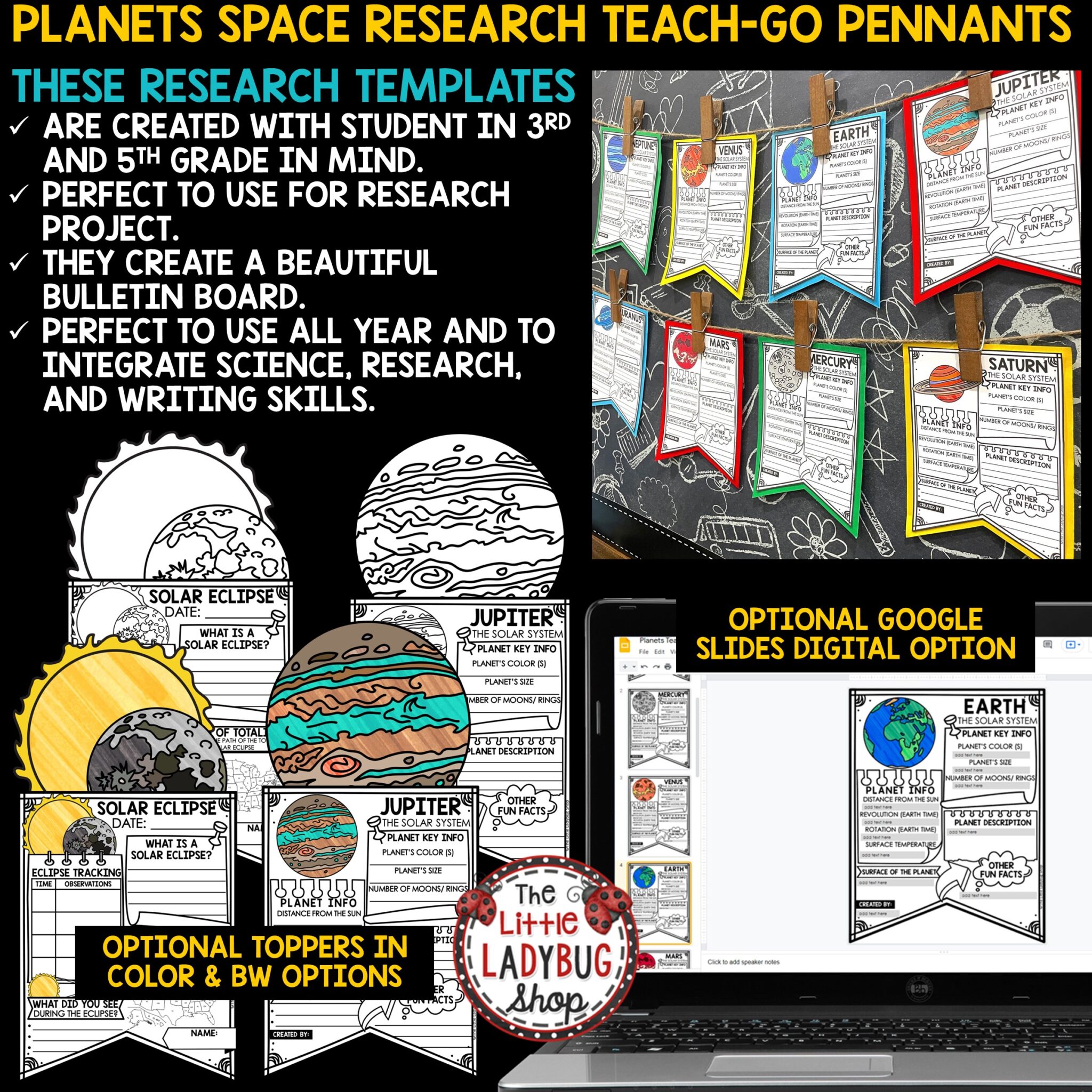 Solar System and Planets Moon Sun Research Activities - The Little ...
