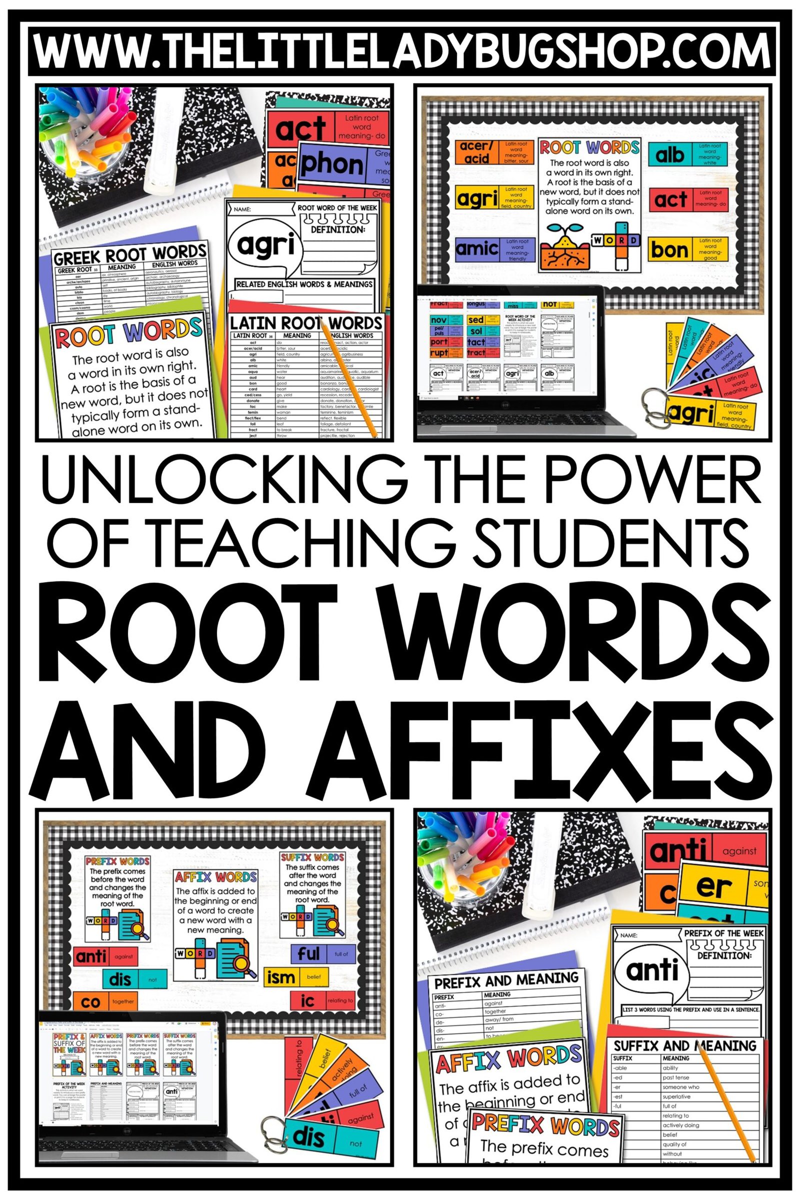 Root Words, Prefixes, and Suffixes Activities for Upper Elementary ...