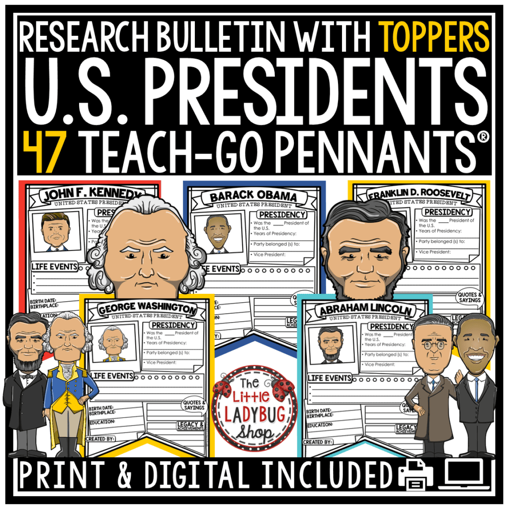 US History Presidents Day Activities Research Project Templates - The ...