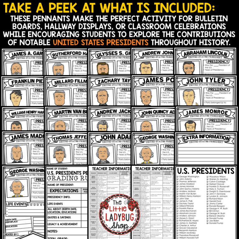 US History Presidents Day Activities Research Project Templates - The ...