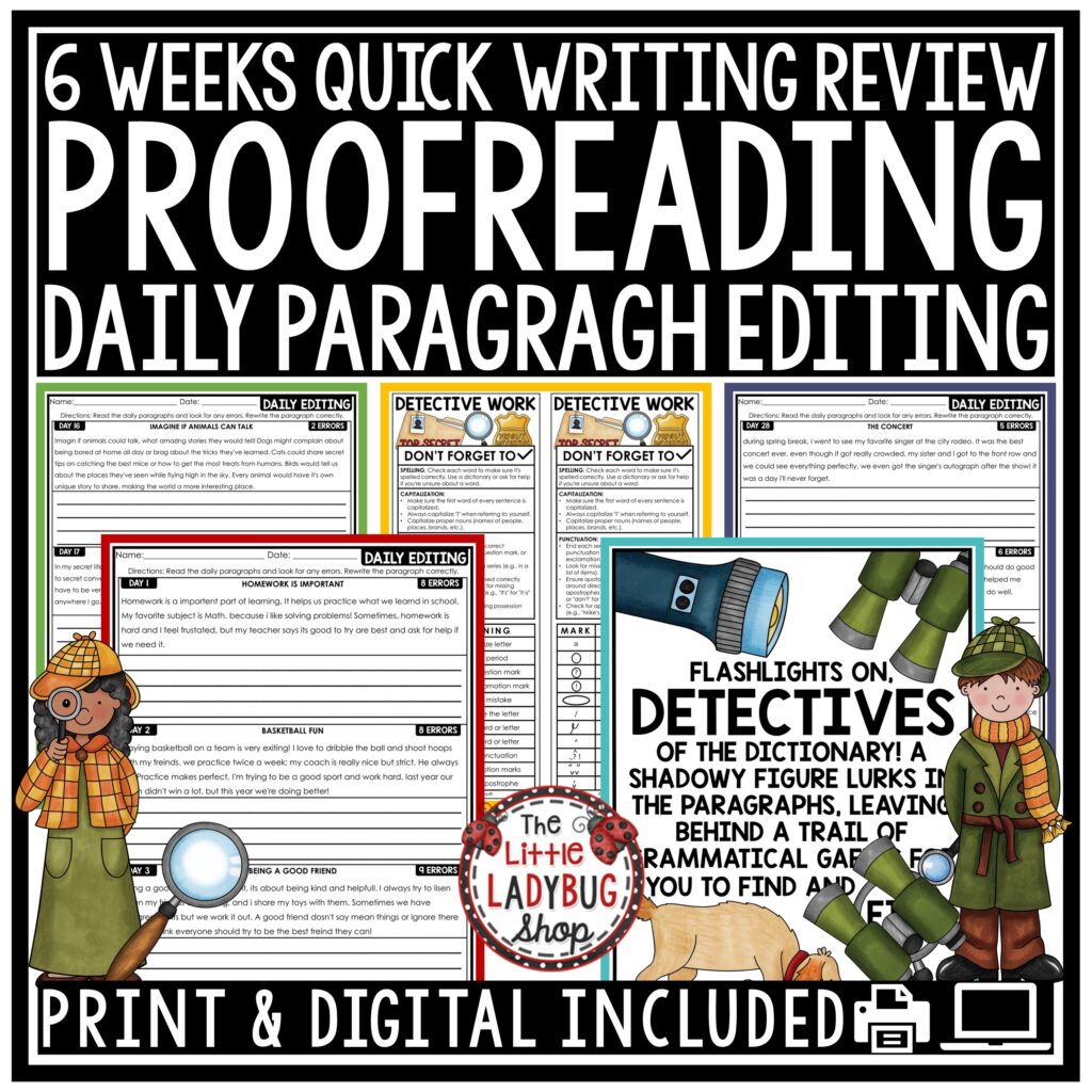 Daily Proofreading Paragraph Editing And Writing Review - The Little