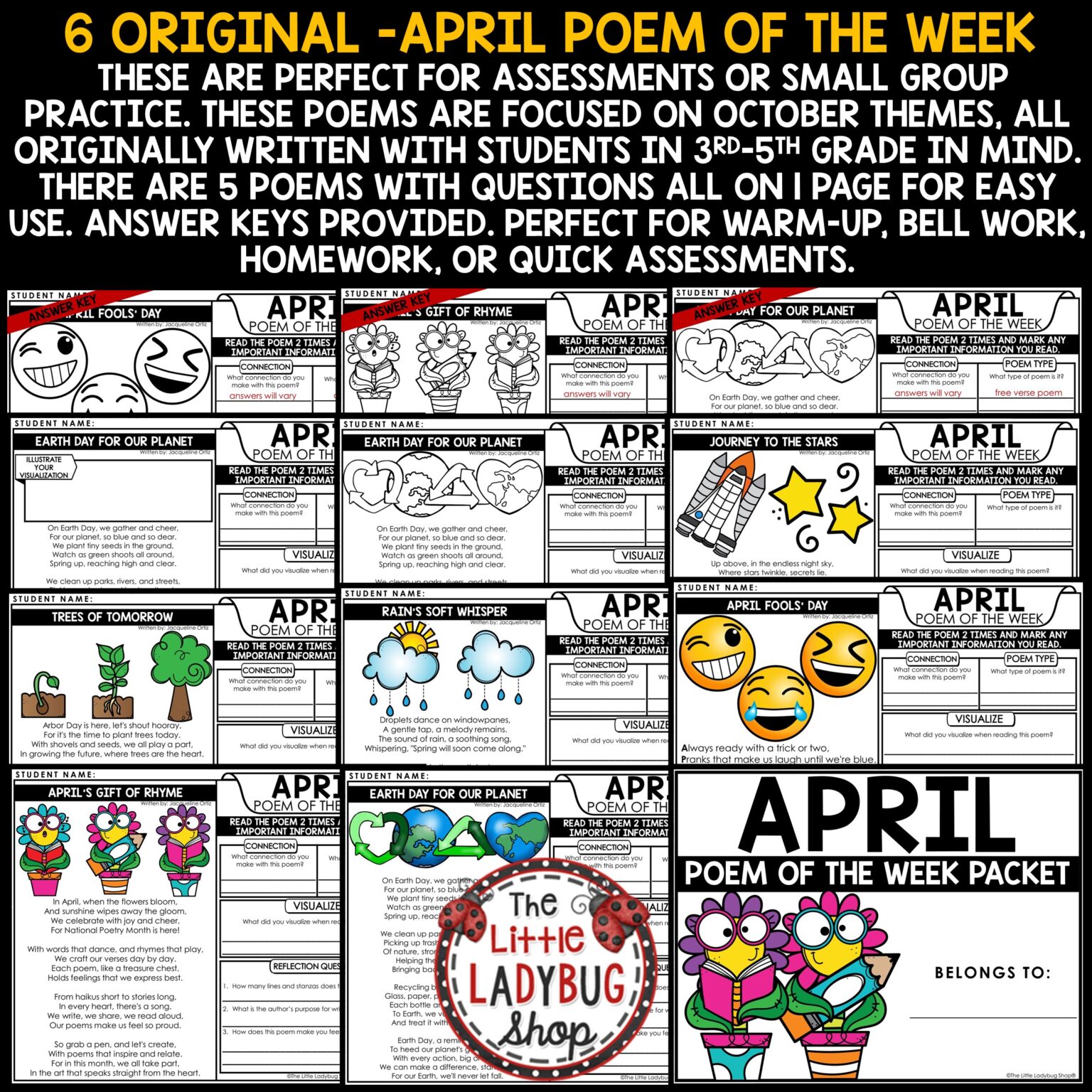 Earth Day Spring April Poem of the Week - The Little Ladybug Shop