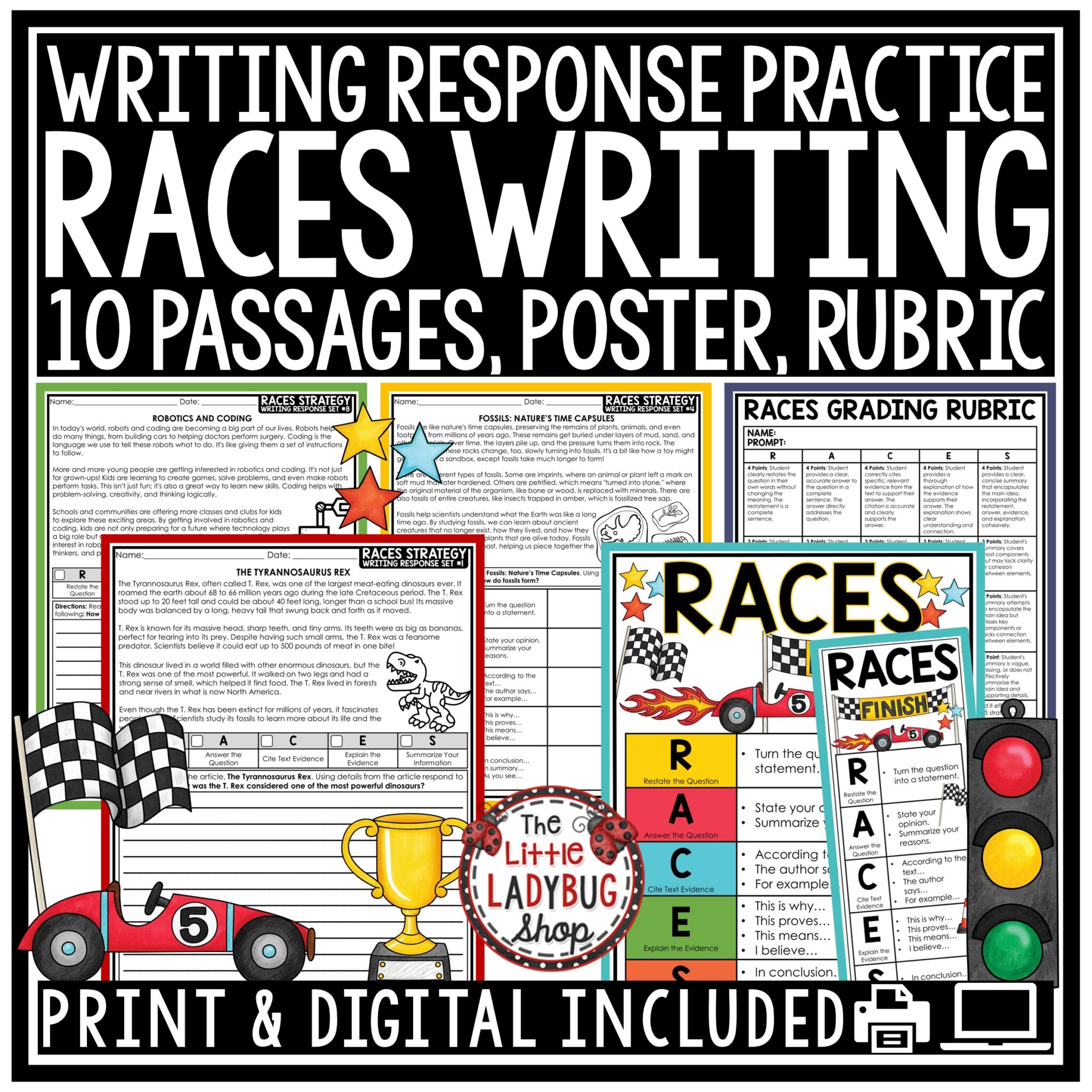 RACES Writing Strategy Passages Practice 3rd 4th Grade - The Little ...