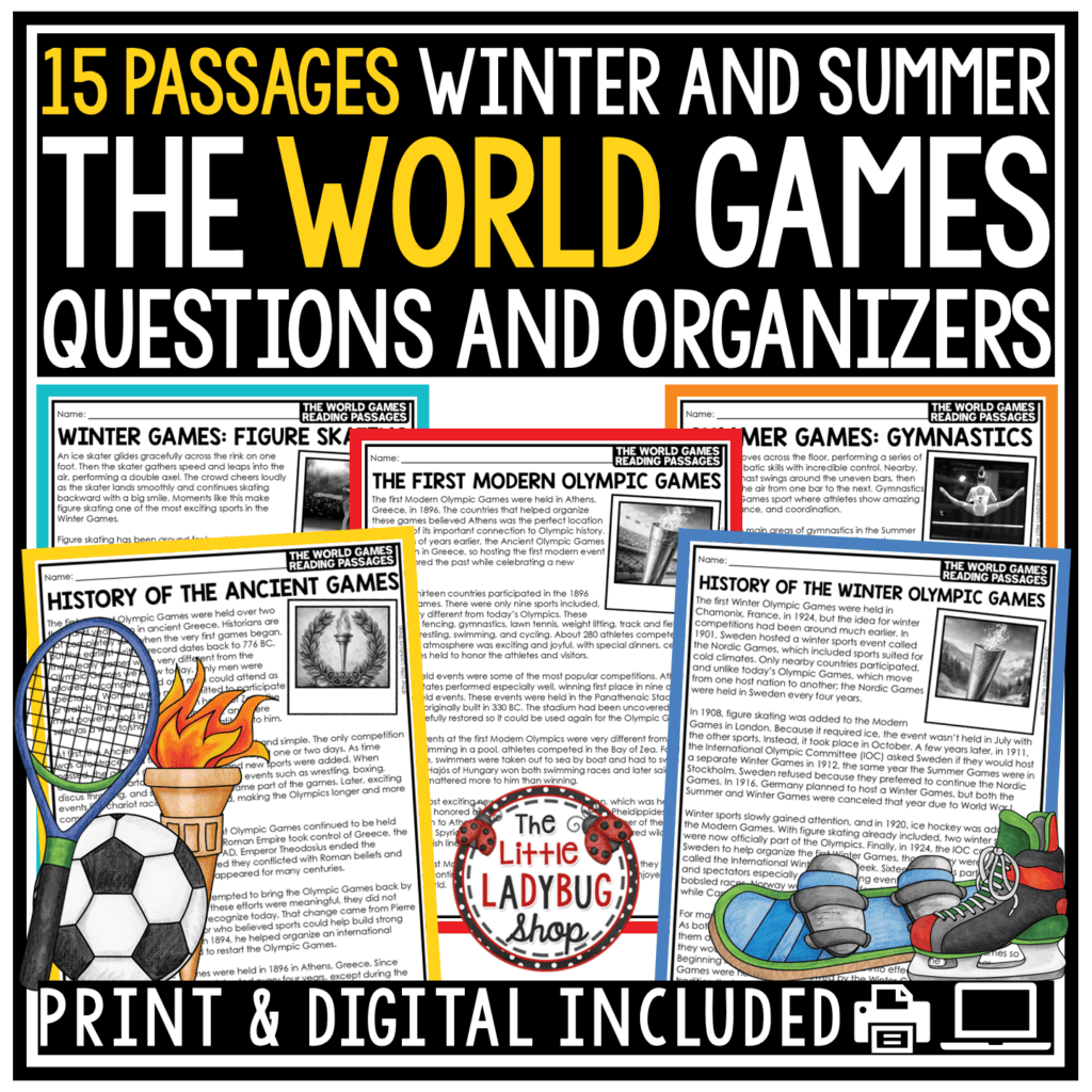 Winter Summer Olympic Games Sports Athlete Reading Passages - The ...