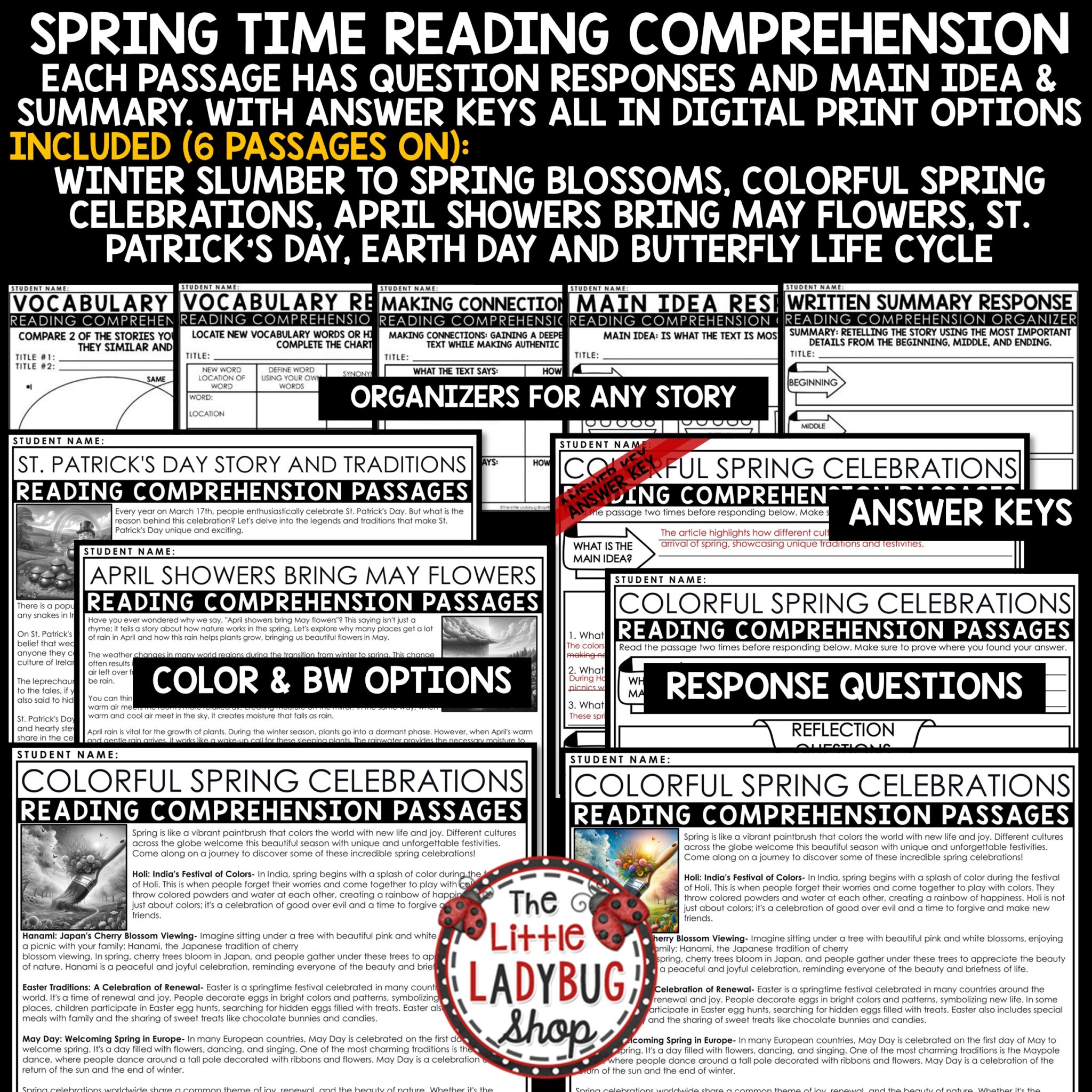 Earth Day Spring March Reading Passages 3rd 4th Grade - The Little ...