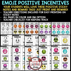 Emoji Positive Affirmations Sticky Notes Printables - The Little ...
