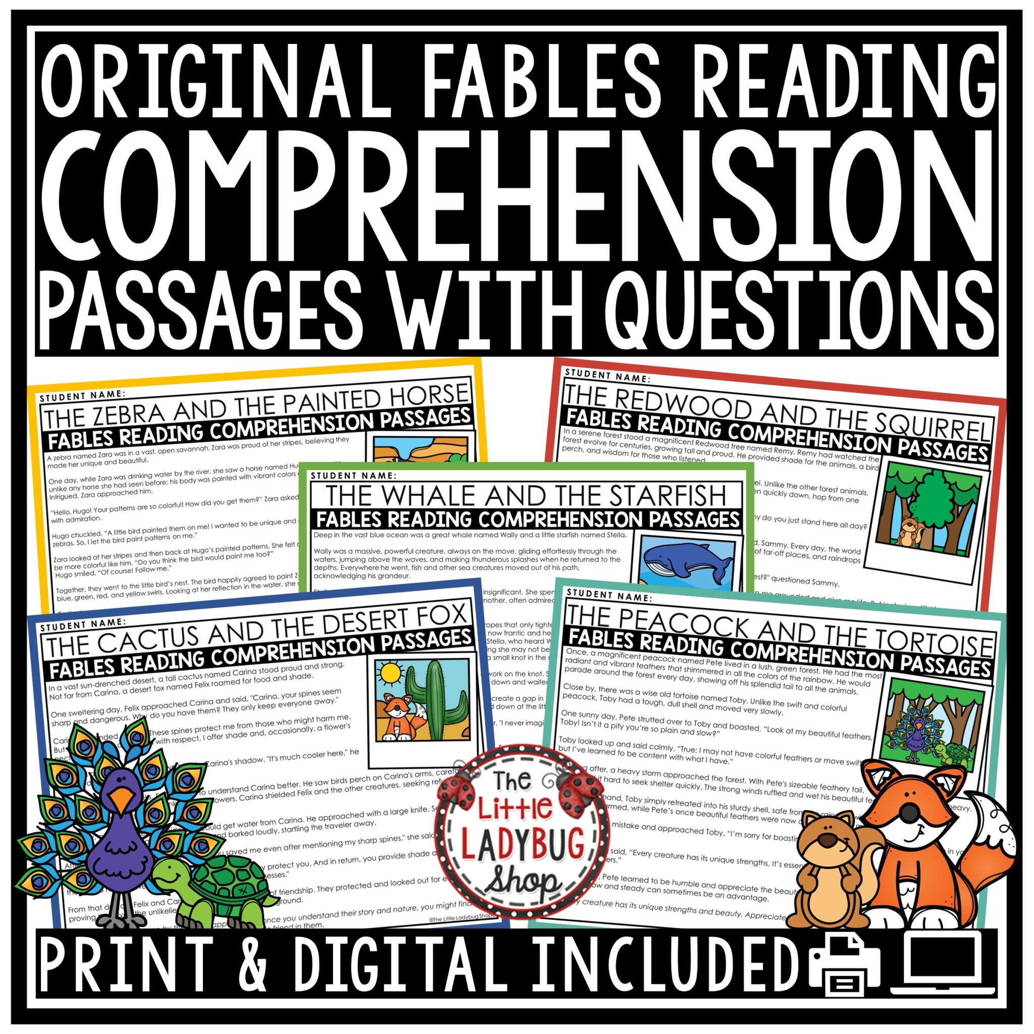 Finding Theme Fables Reading Comprehension Passages - The Little ...