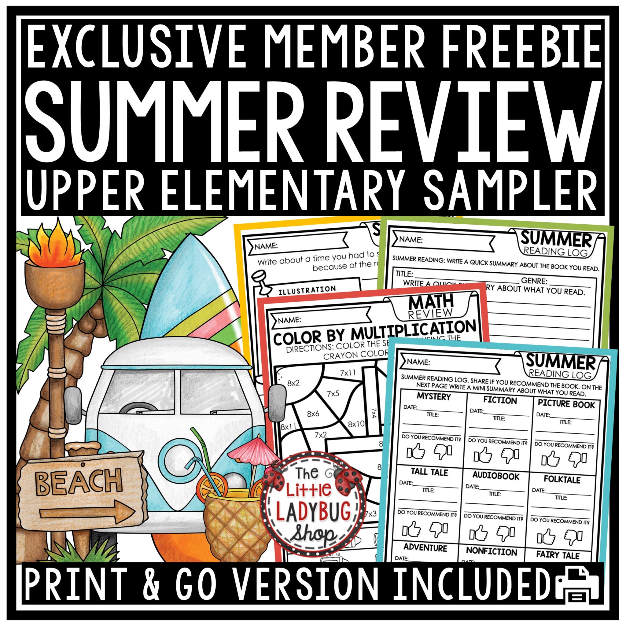 Summer Review Packet Freebie - The Little Ladybug Shop