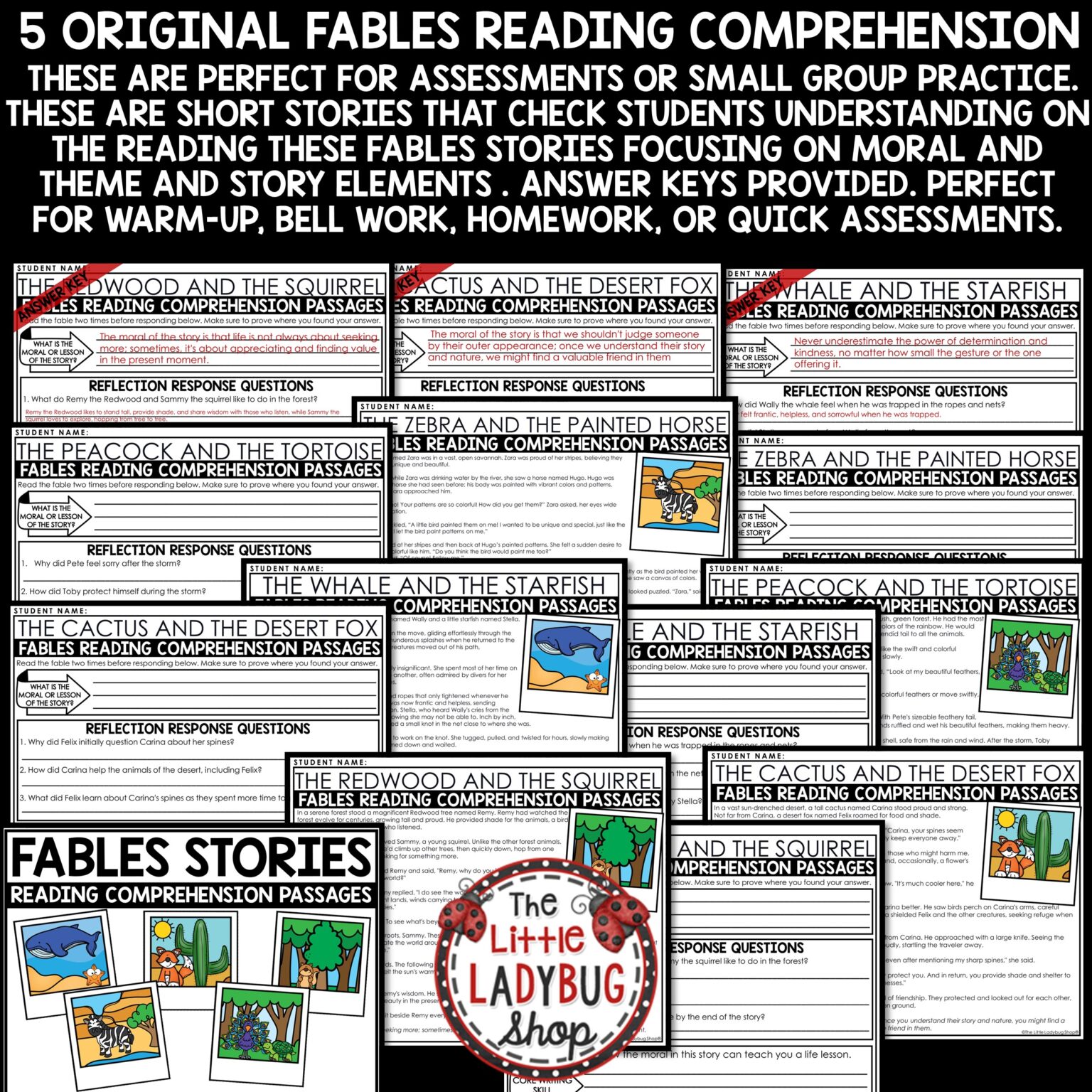 Finding Theme Fables Reading Comprehension Passages - The Little ...