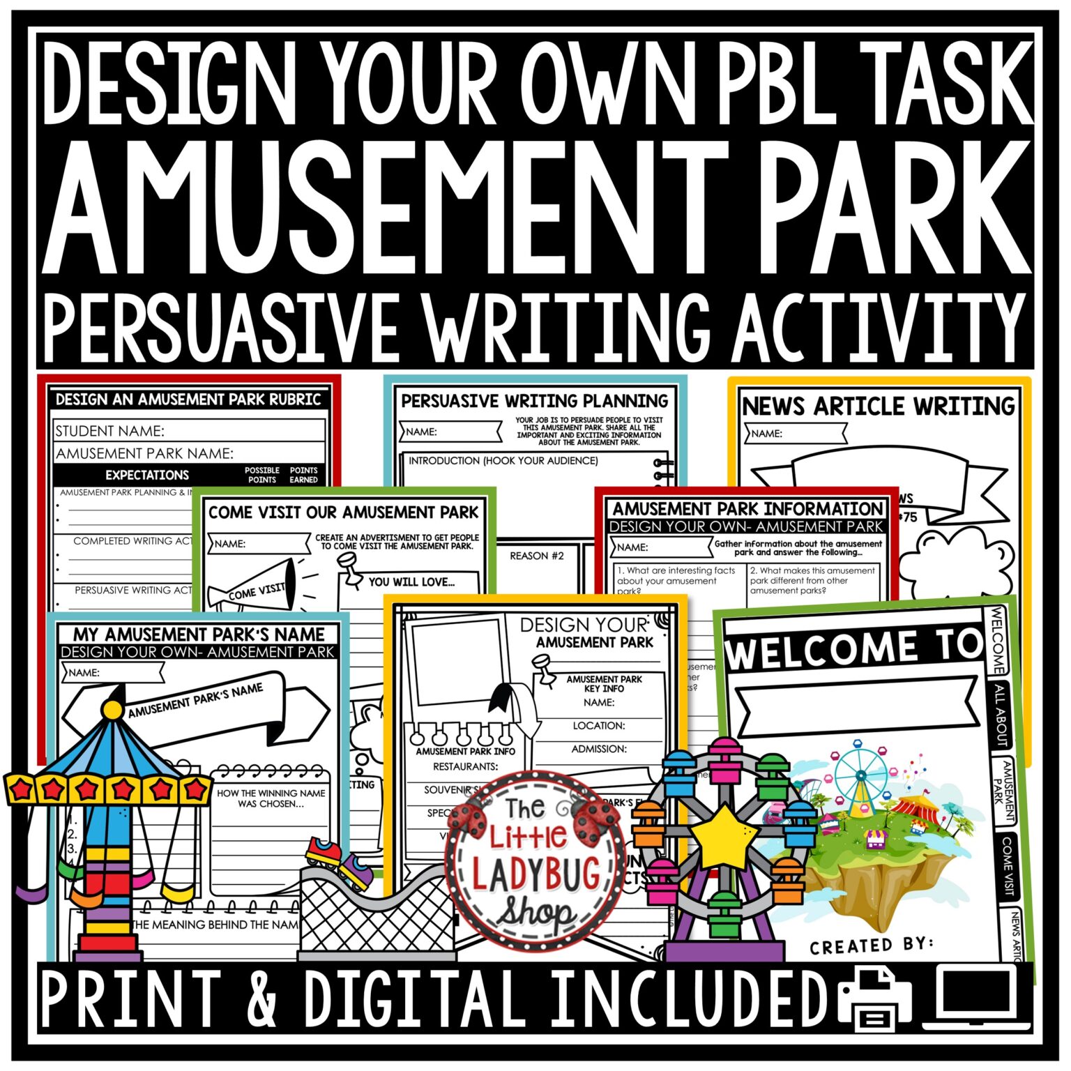 Design Your Own Amusement Park Project Based Learning - The Little ...