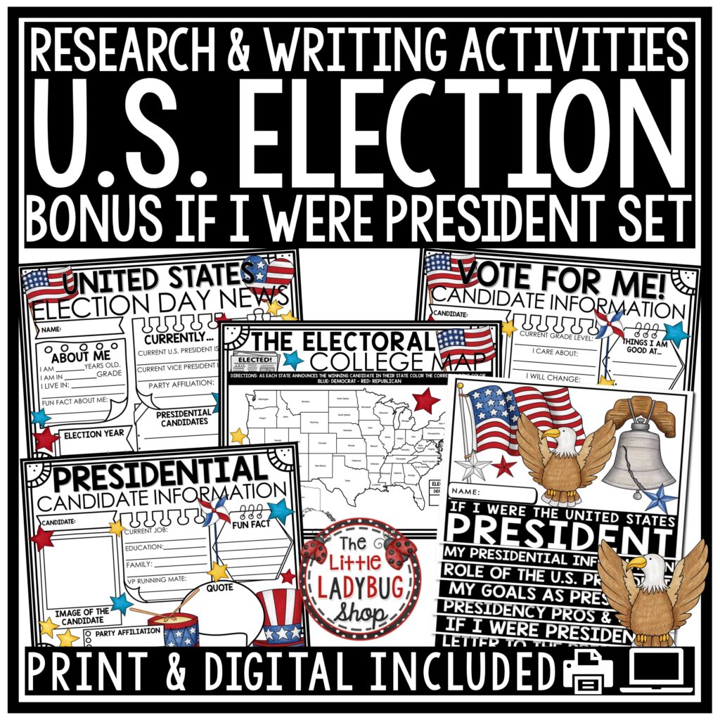 If I Were President Writing Activity: Presidential Election Research ...