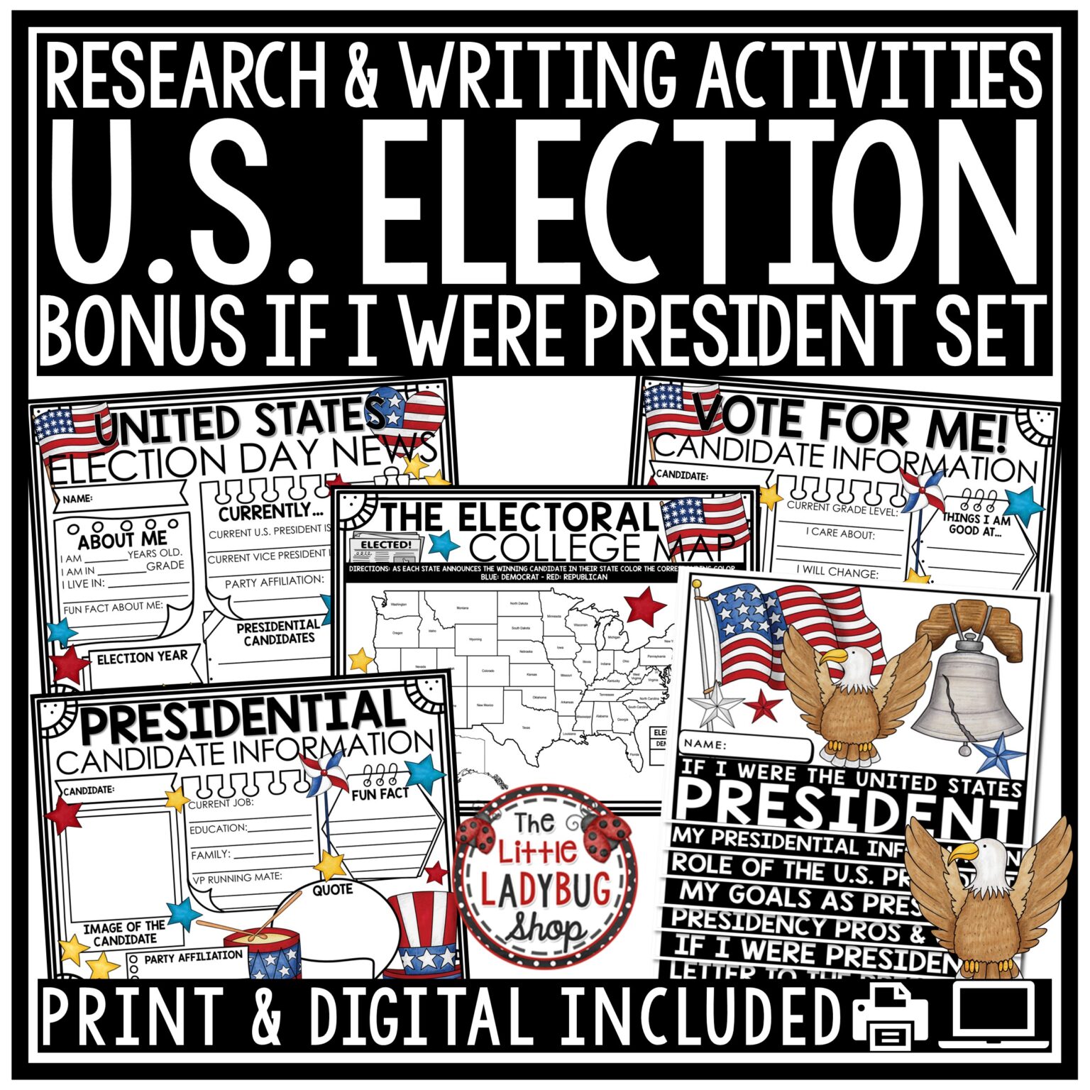 If I Were President Writing Activity: Presidential Election Research ...