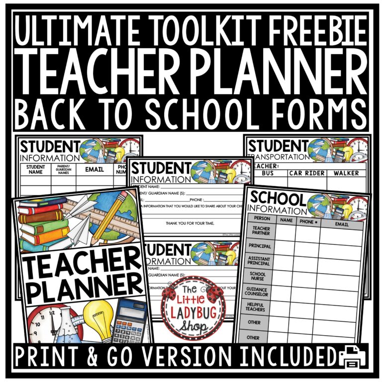 Back to School Teacher Essential Binder Freebie - The Little Ladybug Shop