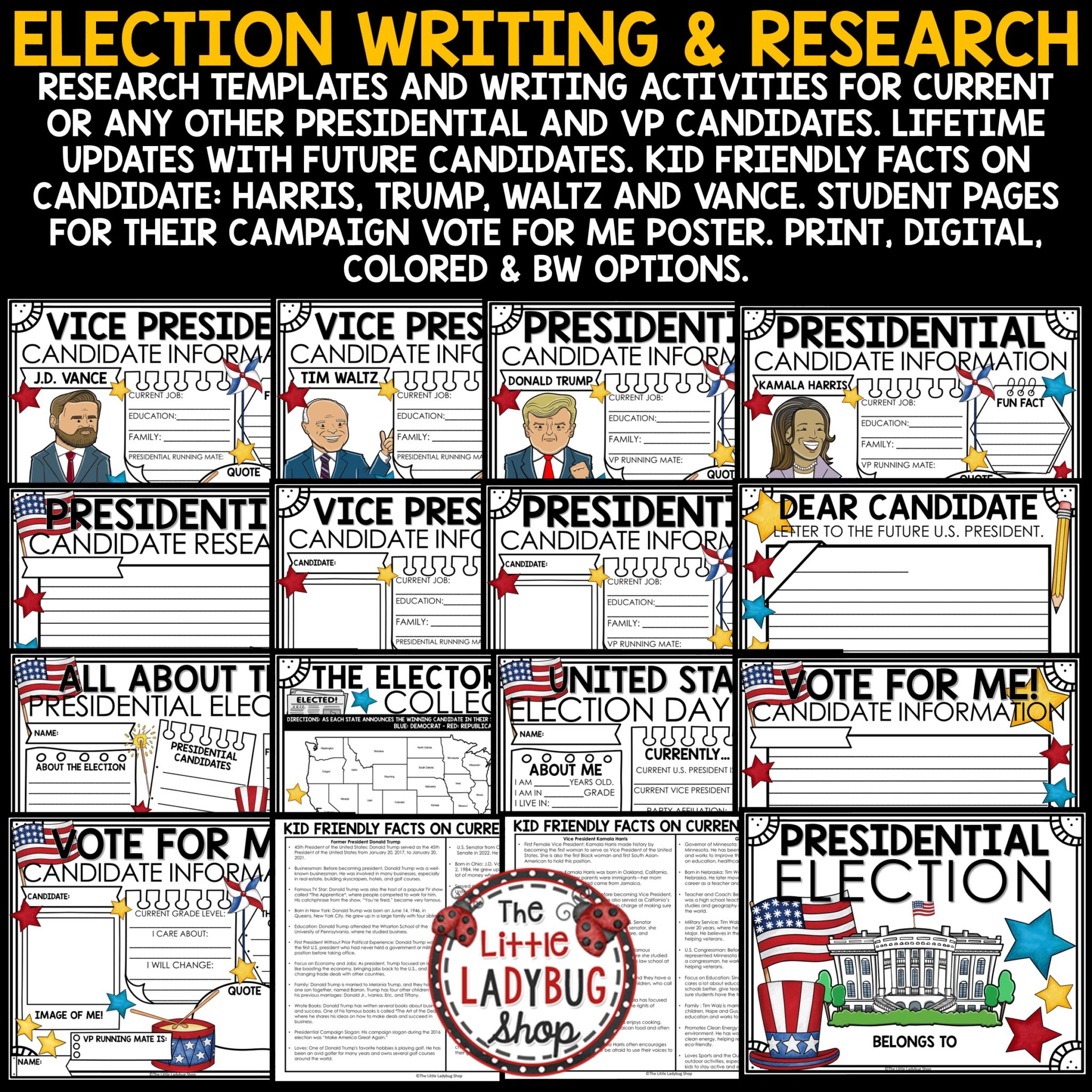 If I Were President Writing Activity: Presidential Election Research ...