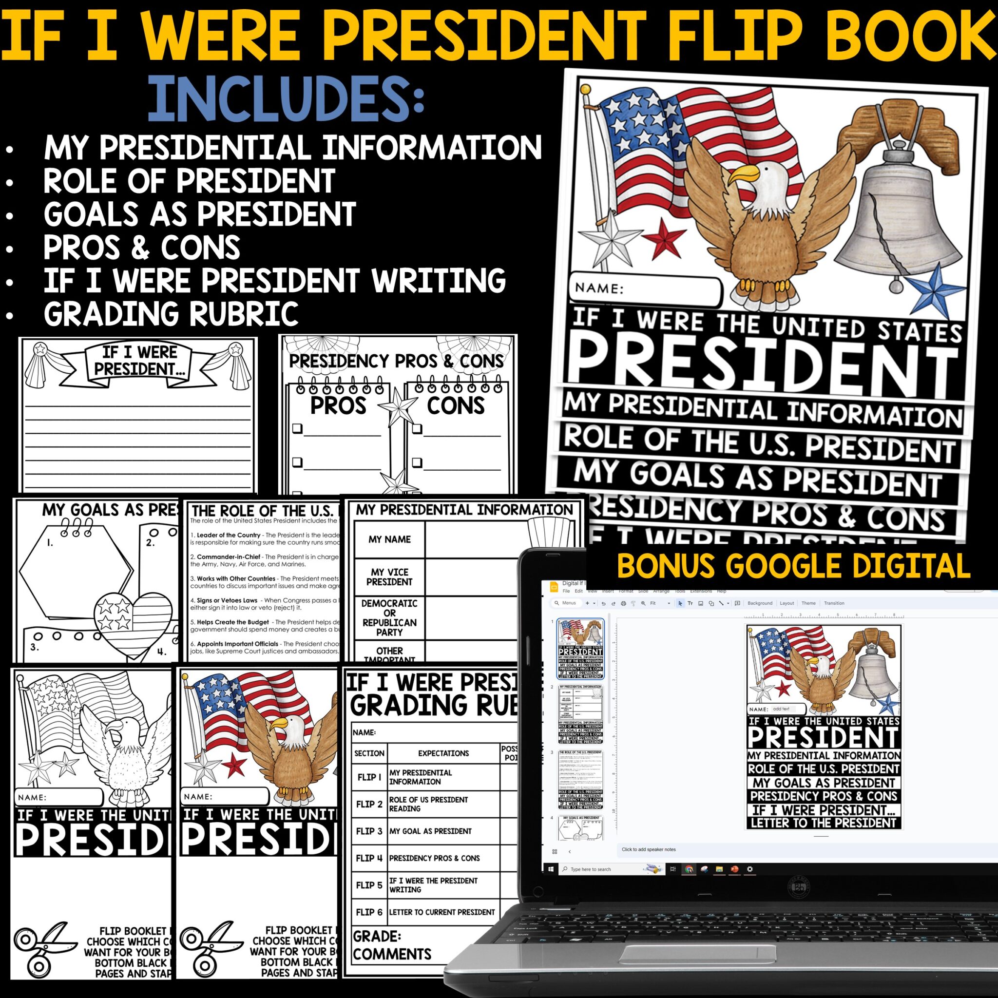 If I Were President Writing Activity: Presidential Election Research ...