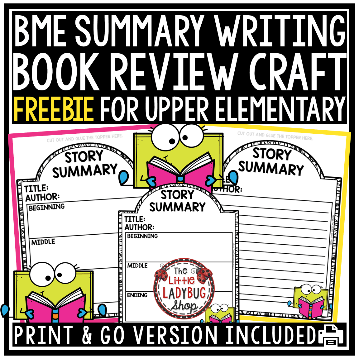 Free Book Review Summary Craft Template Reading Response Activity - The ...