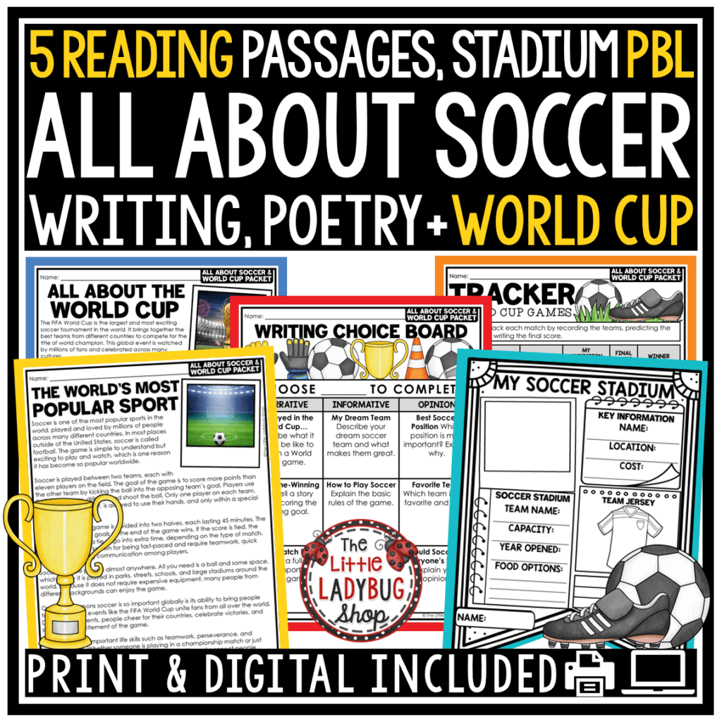 Design a Soccer World Cup Stadium PBL Reading Passages Activities - The ...