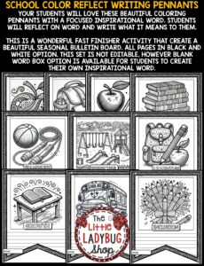 Motivational Back to School Coloring Pages Bulletin Board - The Little ...