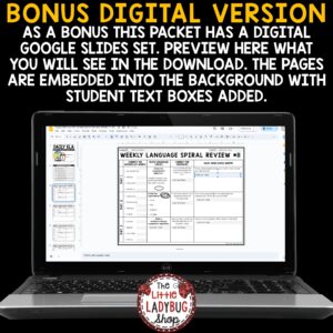 5th Grade Daily ELA Spiral Grammar Language Review - The Little Ladybug ...